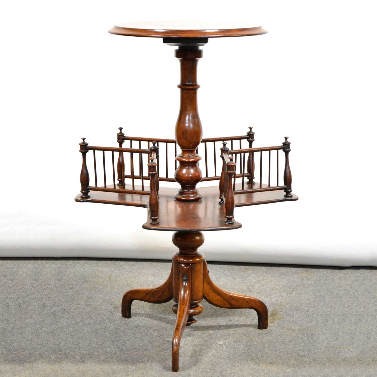 Lot 433 - Victorian burr walnut reading table,