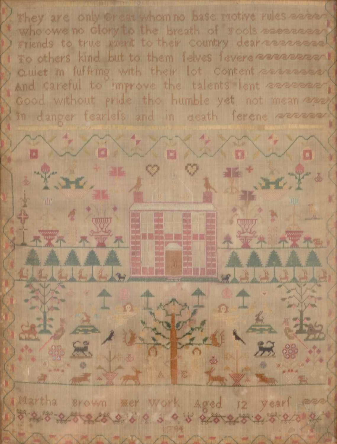 Lot 80 - Georgian needlework sampler,