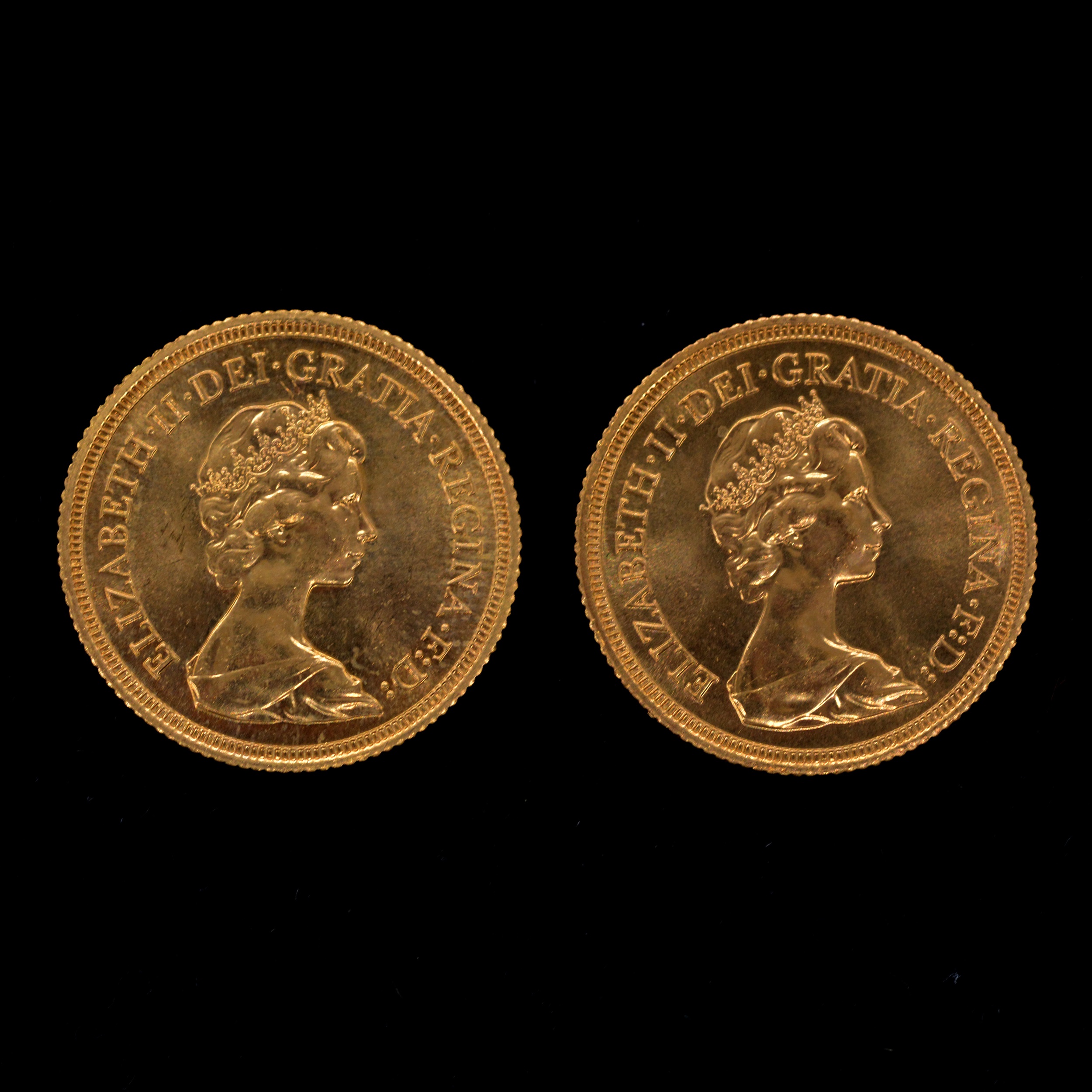 Lot 115 - Two Gold Full Sovereign Coins.
