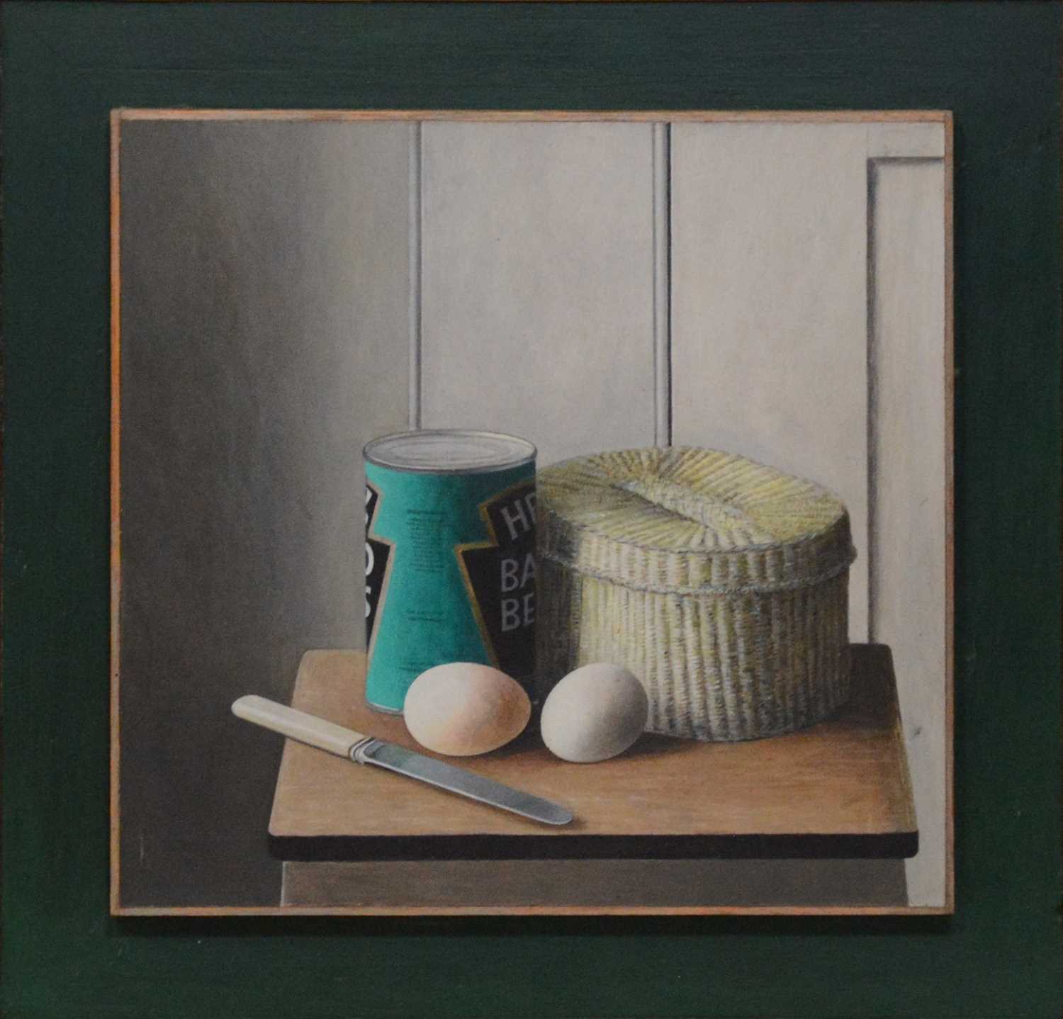 Lot 612 - Gordon Meeton, Still life with Baked Beans,