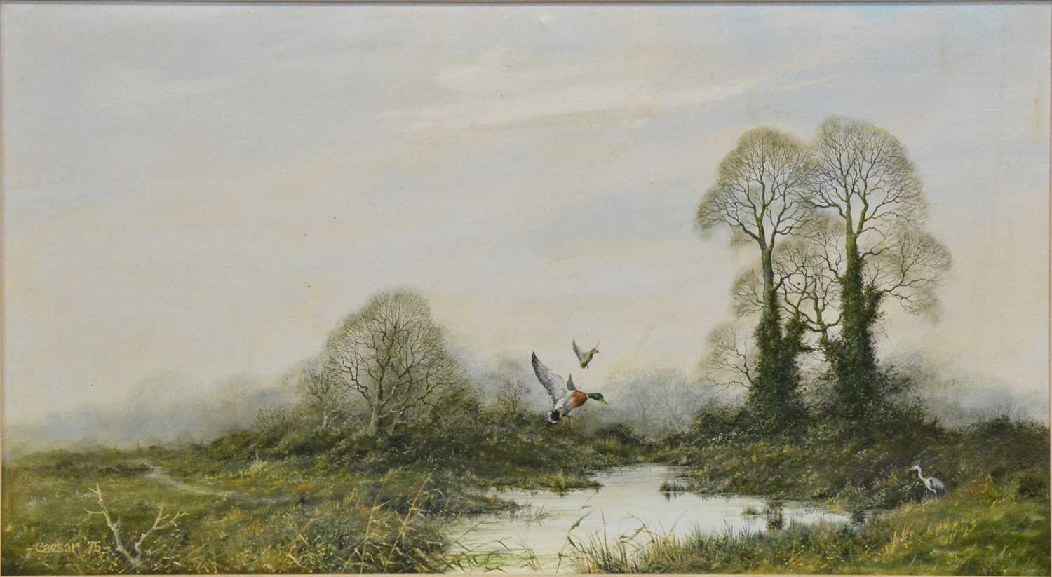 Lot 457 - John Caesar Smith, Mallards over a pond,
