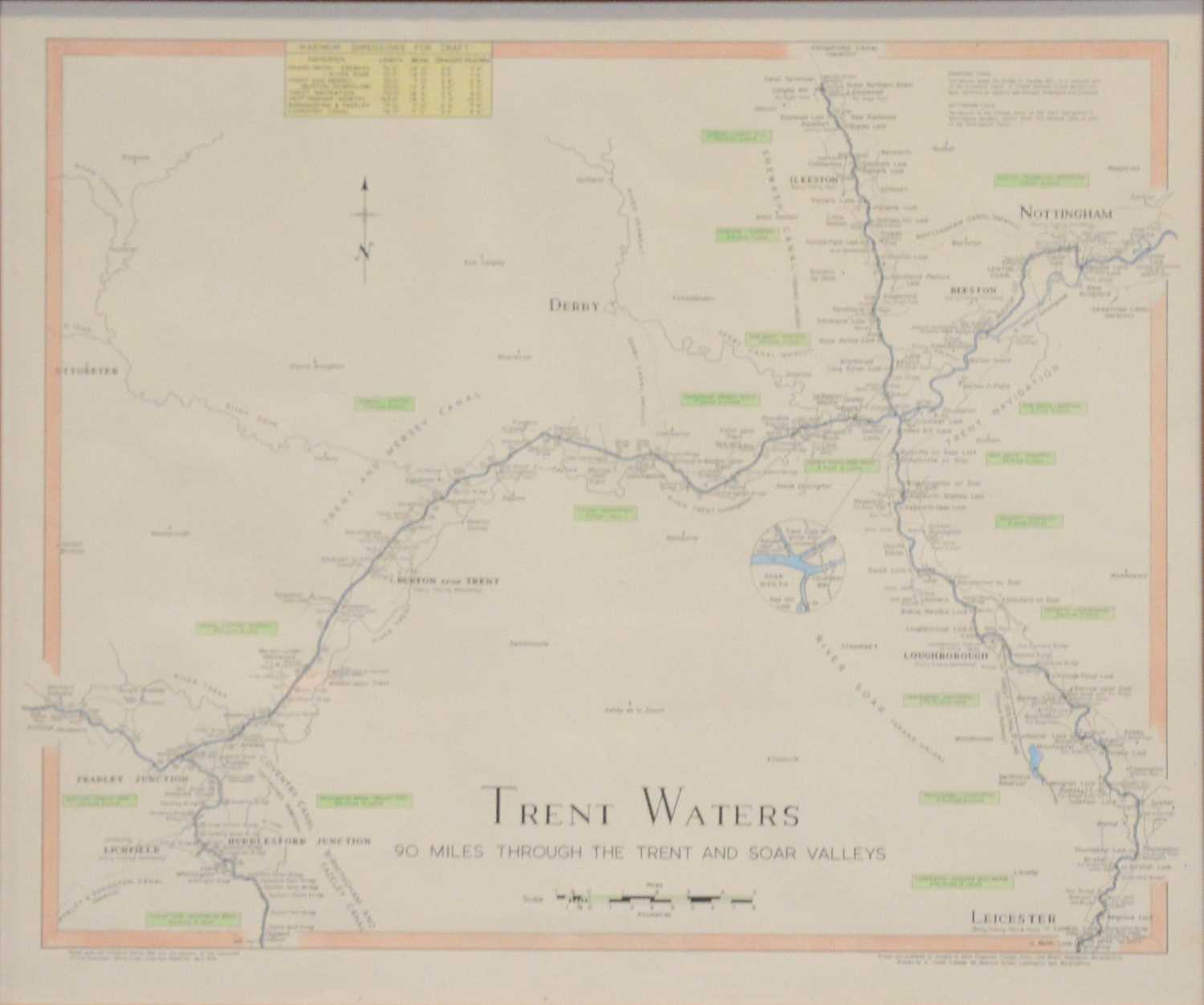 Lot 261 - Five printed canal maps,