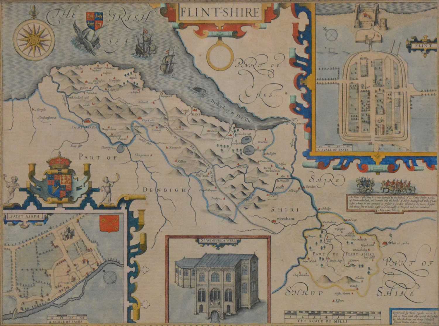 Lot 507 - John Speed, Flintshire, map