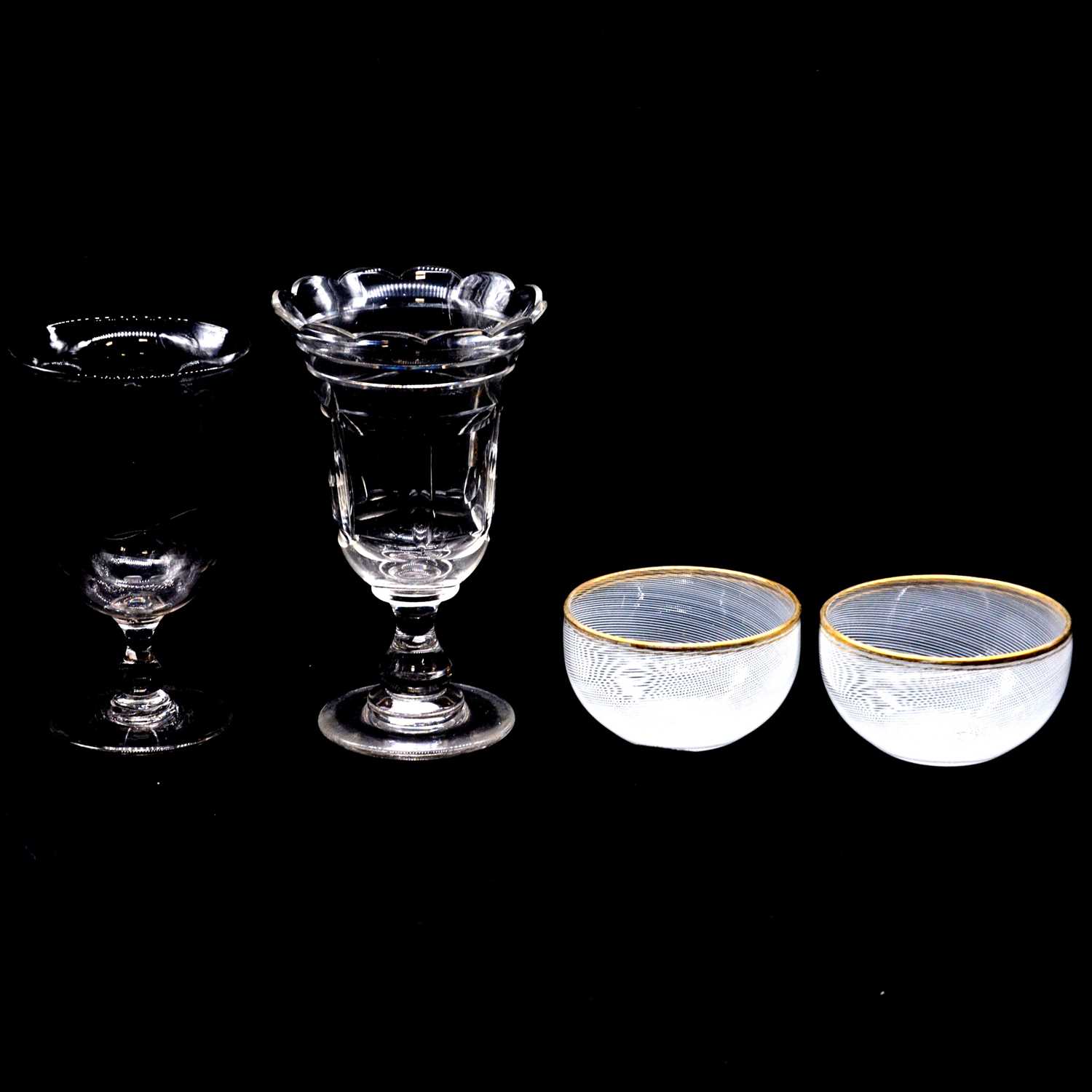 Lot 3 - Set of six 19th-century glass finger bowls,