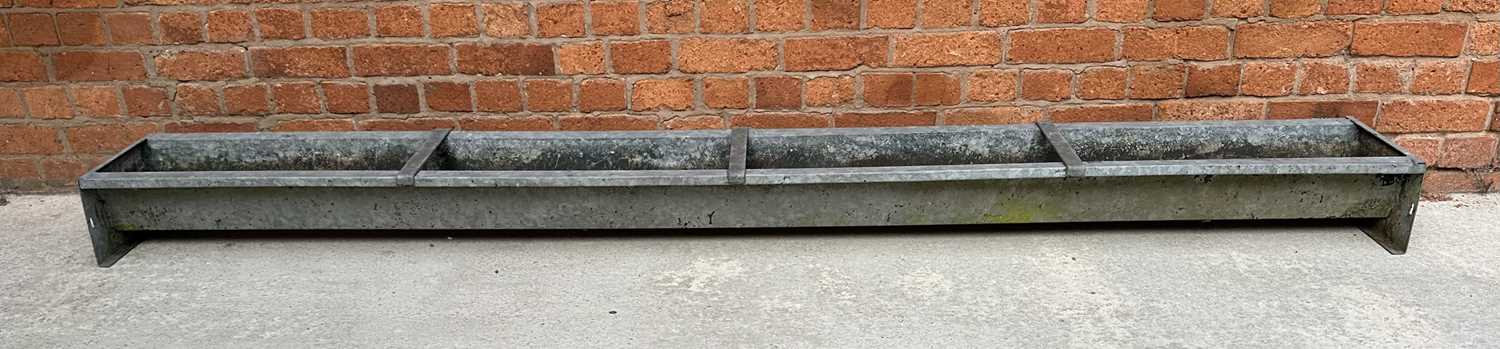 Lot 424 - Large galvanized trough,