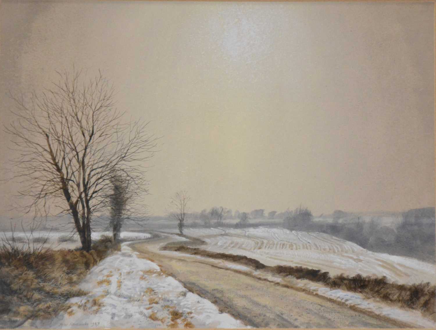Lot 278 - Peter Newcombe, Melting snow, Tiffield,
