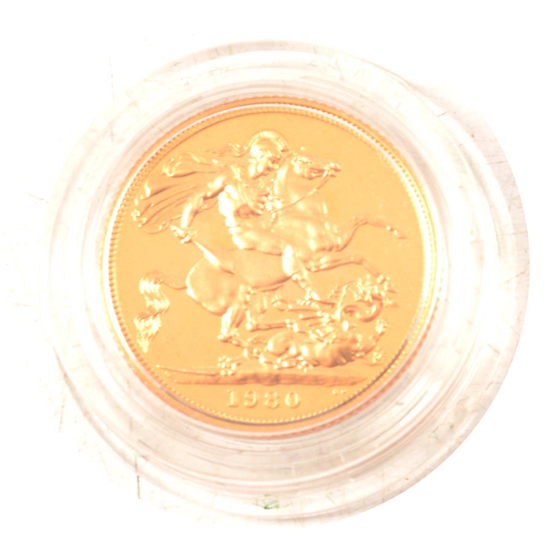Lot 306 - Gold Proof Sovereign coin, 1980,