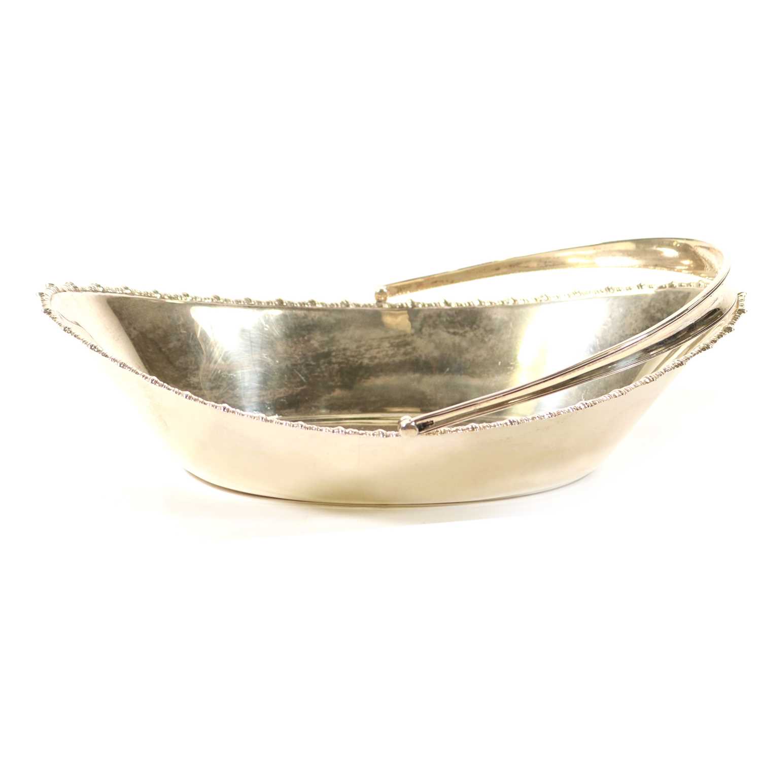 Lot 726 - Silver swing-handle basket,