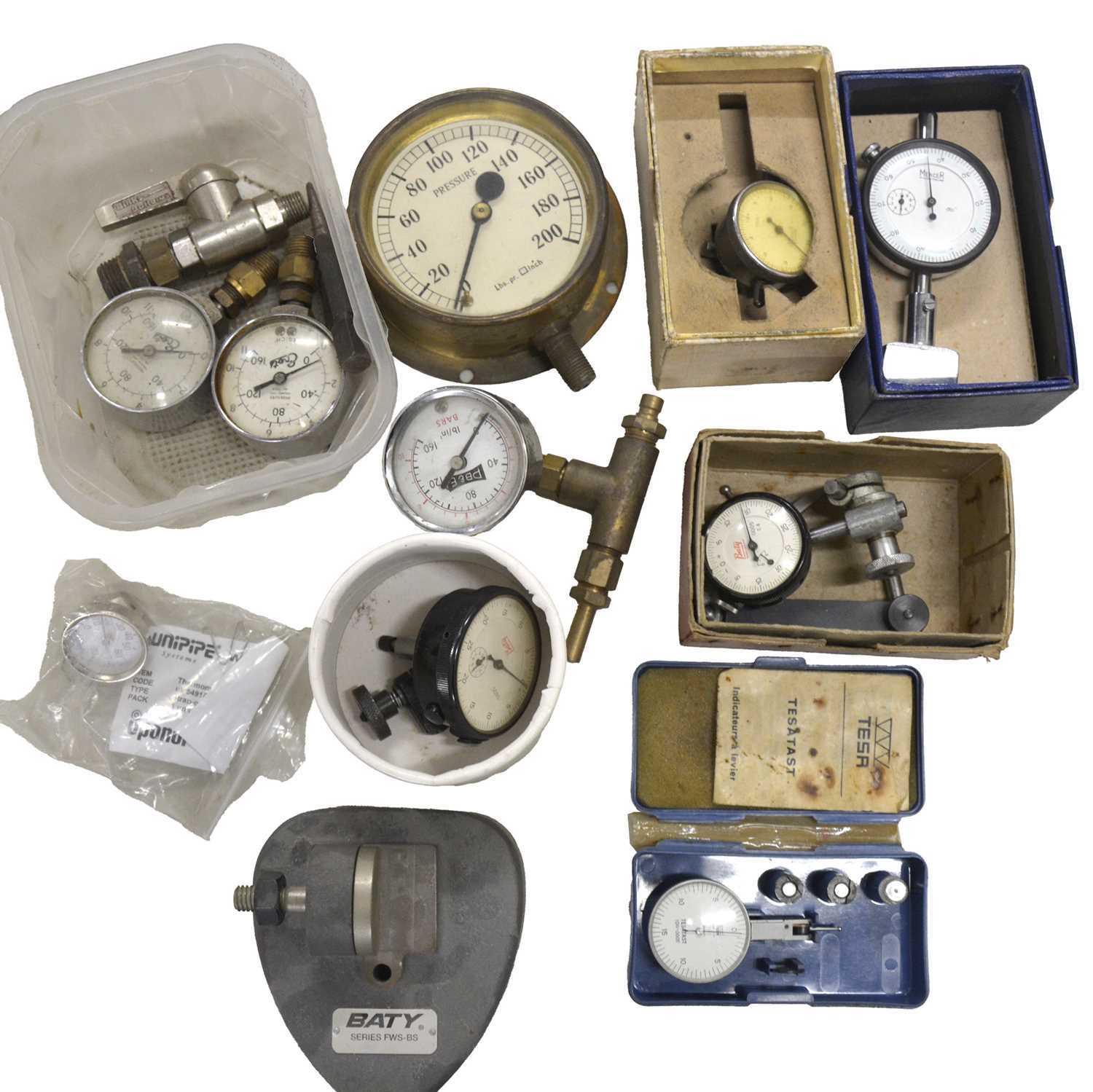 Lot 208 - Dial gages and indicators, including Baty,