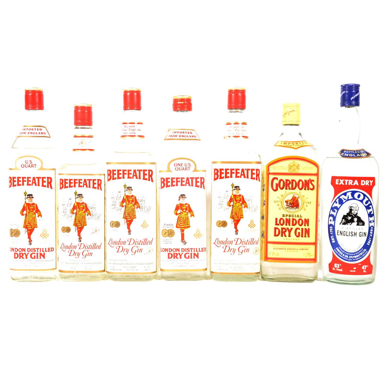 Lot 61 - Seven bottles of assorted gins, US import,