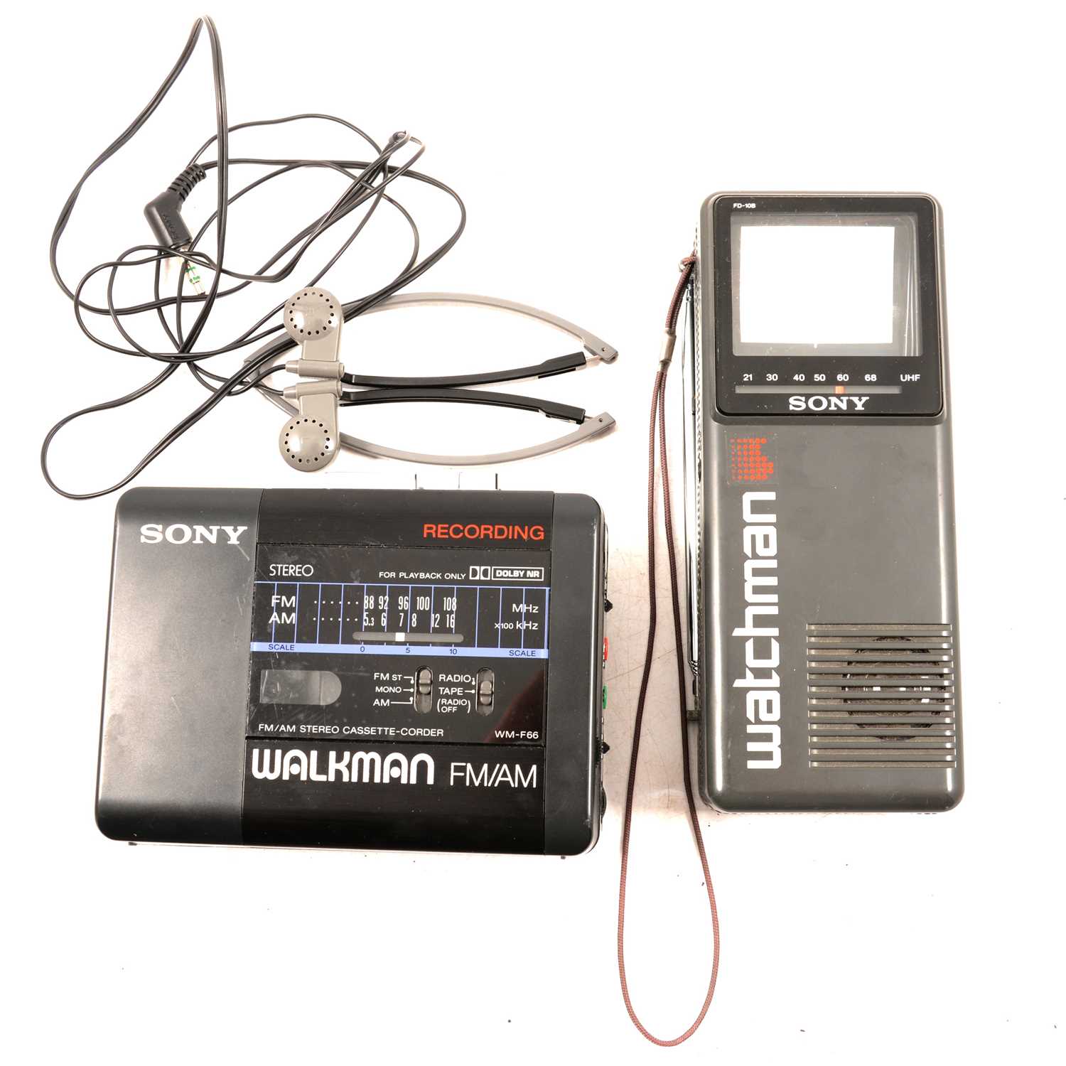 Lot 109 - A Sony Walkman WM/F56 and a Sony Watchman