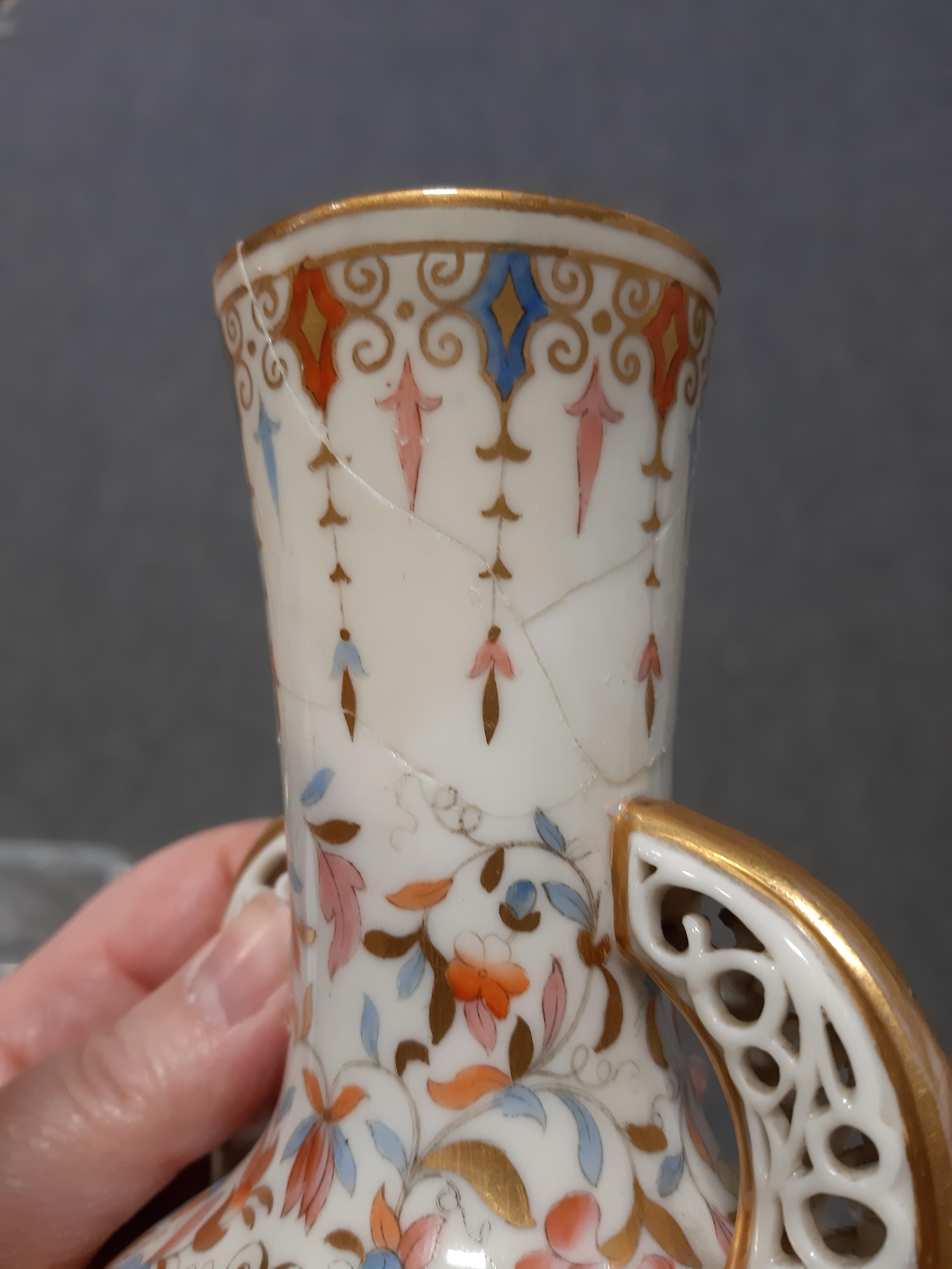 Lot 30 - Pair of Derby Crown Porcelain vases.