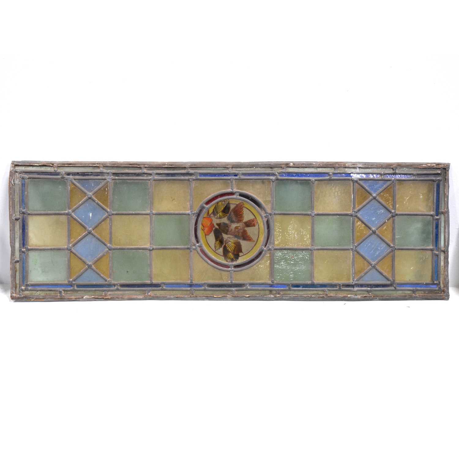 Lot 511 - Victorian rectangular stained glass panel