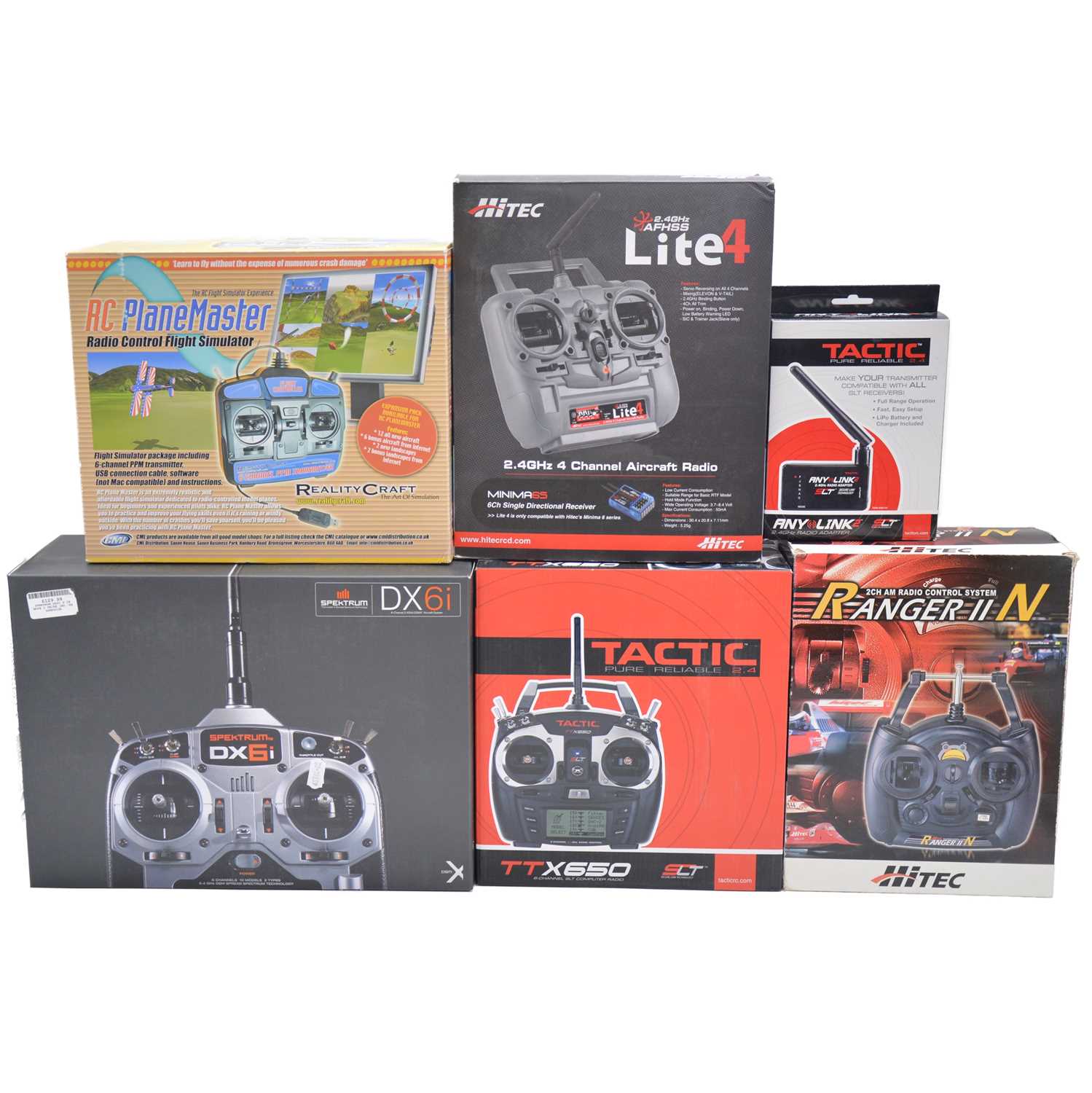 Lot 477 - Five drone and model aircraft remote control