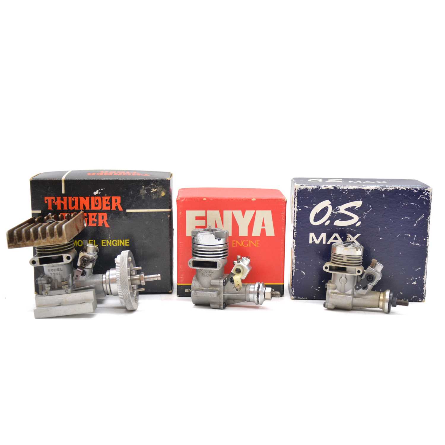 Lot 494 - Three glow engines including OS and Enya,