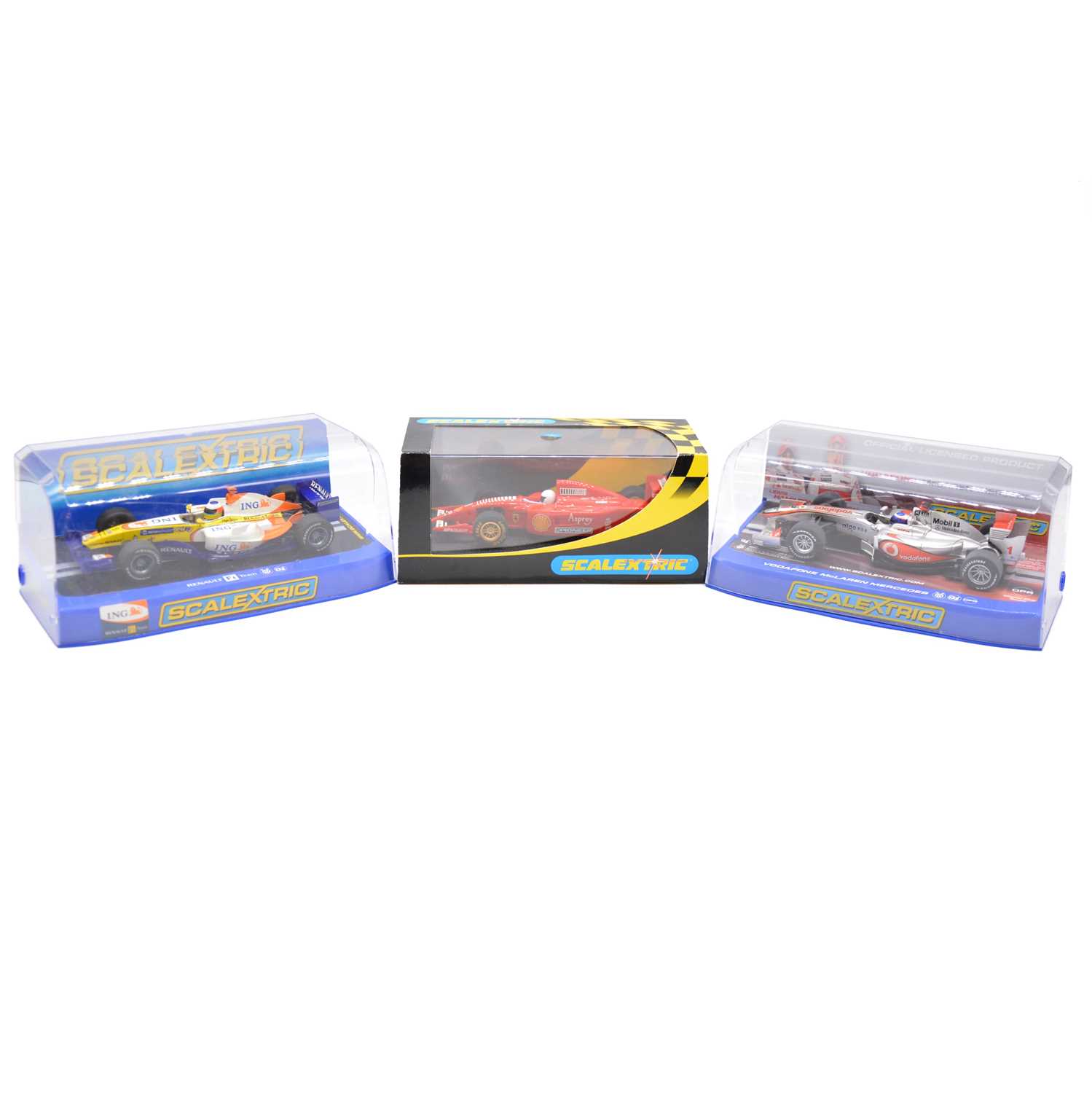 Lot 131 - Three Scalextric F1 slot cars, including