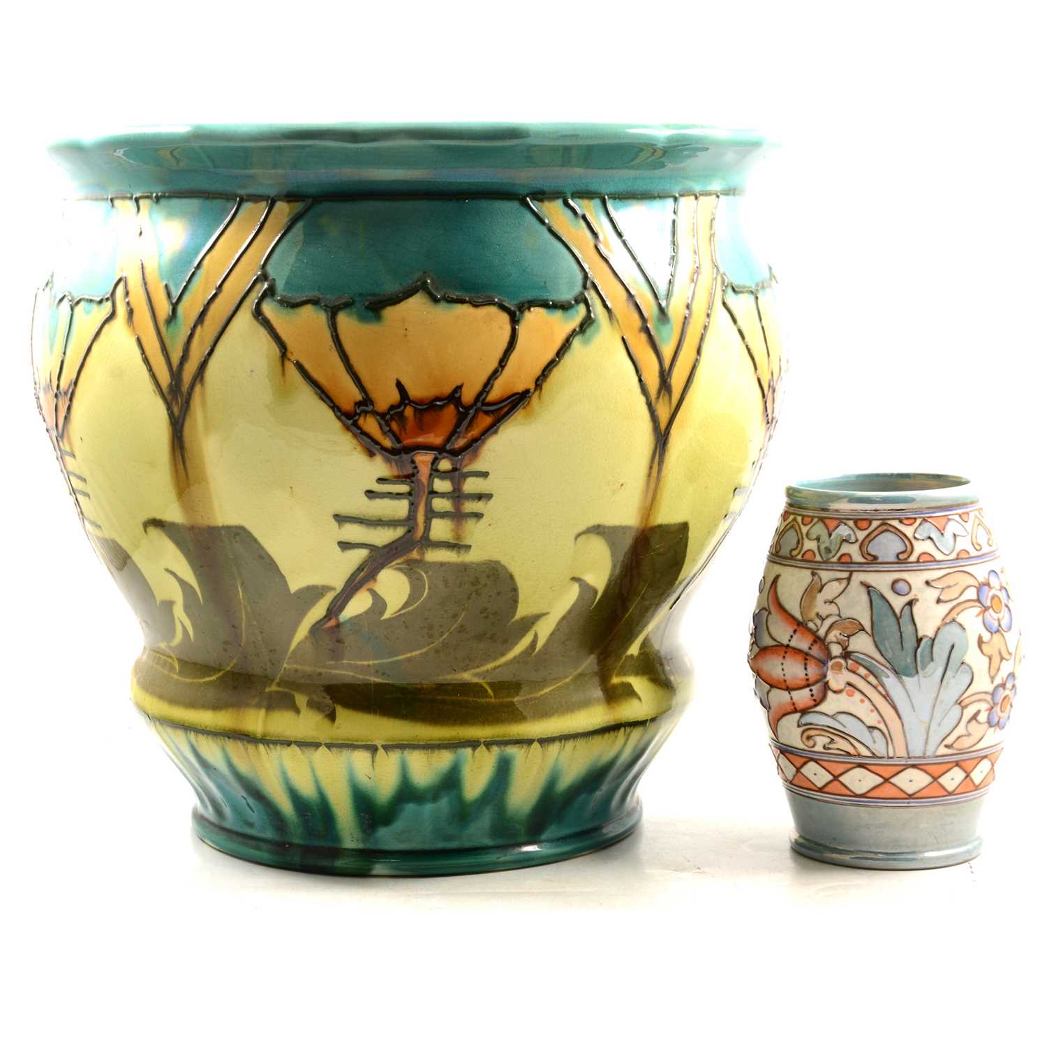 Lot 102 - Minton Secessionist ware jardiniere, and a
