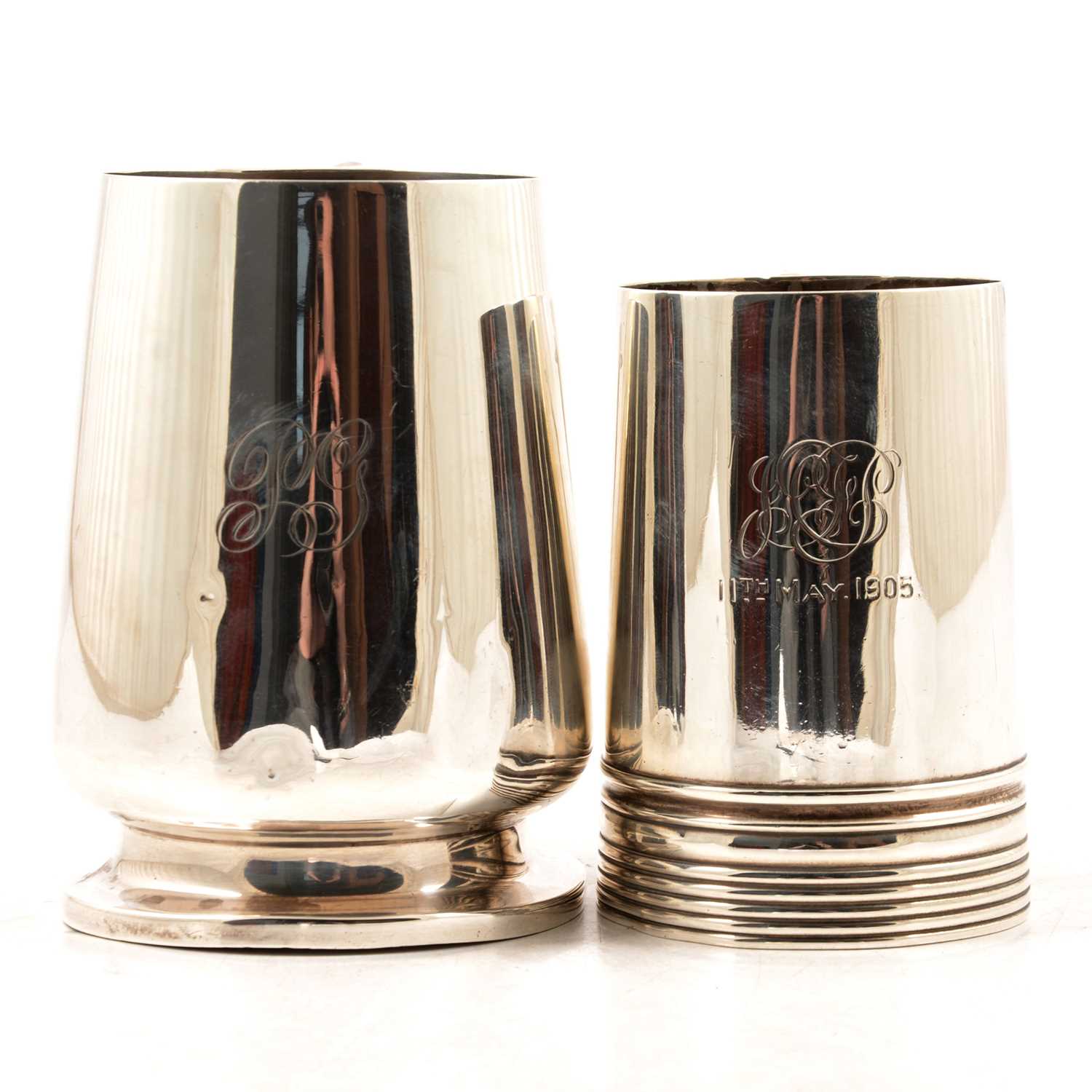 Lot 300 - Two silver tankards,
