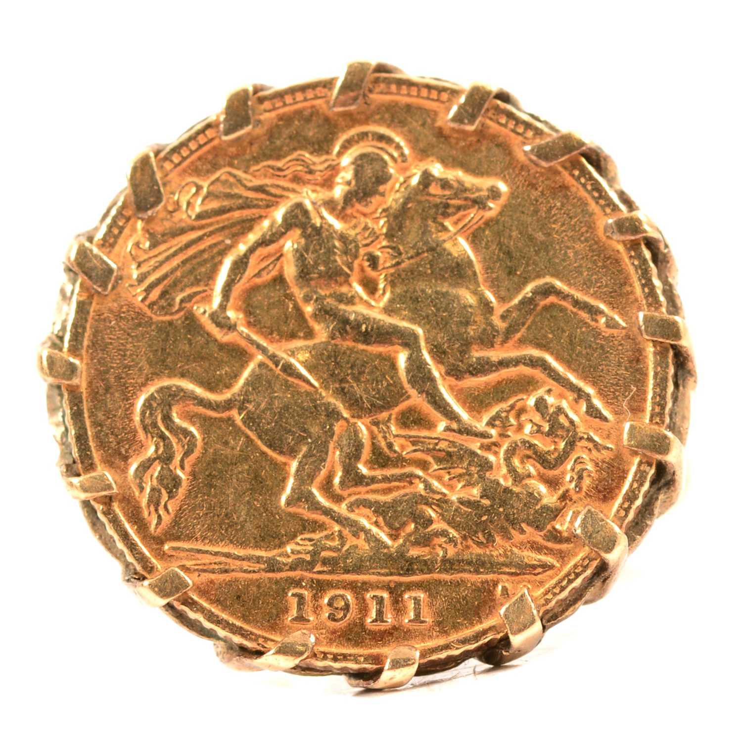 Lot 138 - A Gold Half Sovereign Coin ring, George V