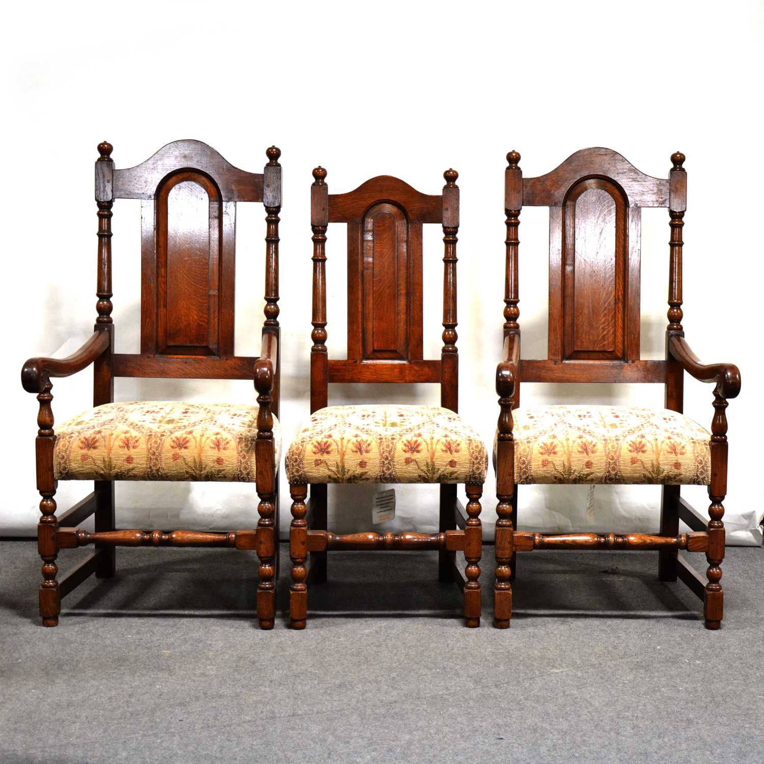 Lot 472 - Set of four Haselbech oak dining chairs,