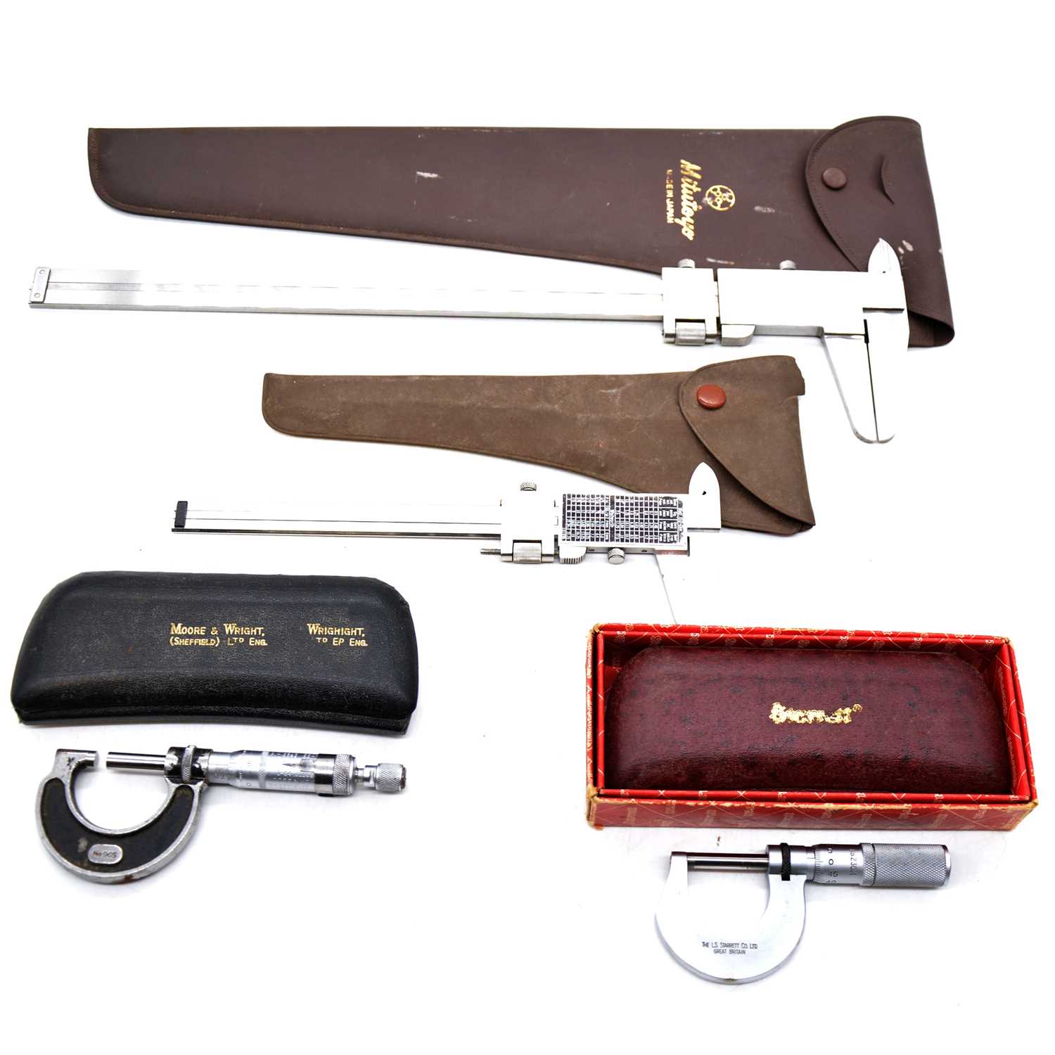 Lot 148 - Four calipers, including Mitutoyo and Moore