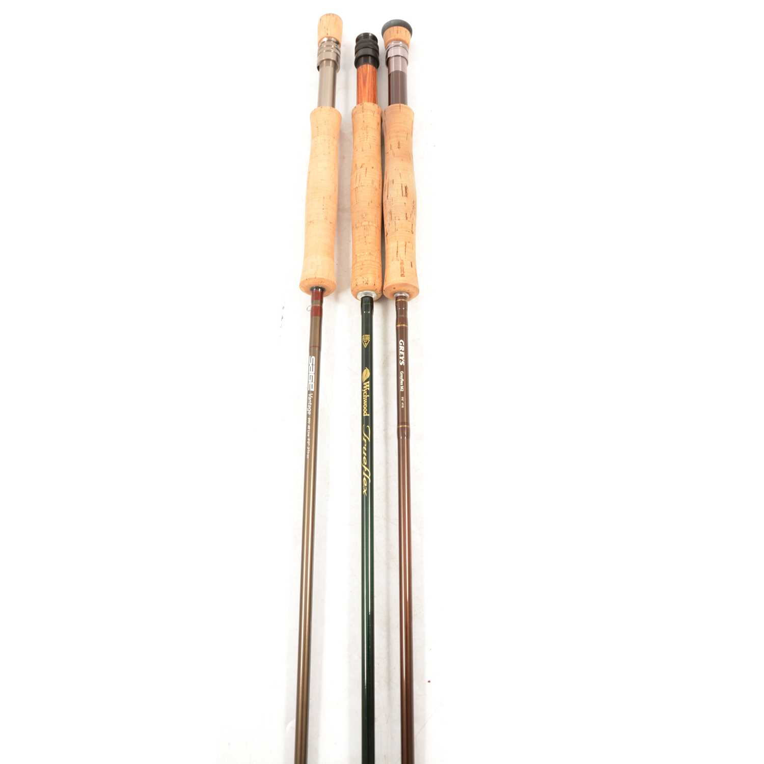 Lot 250 - Three modern fly fishing rods: Greys