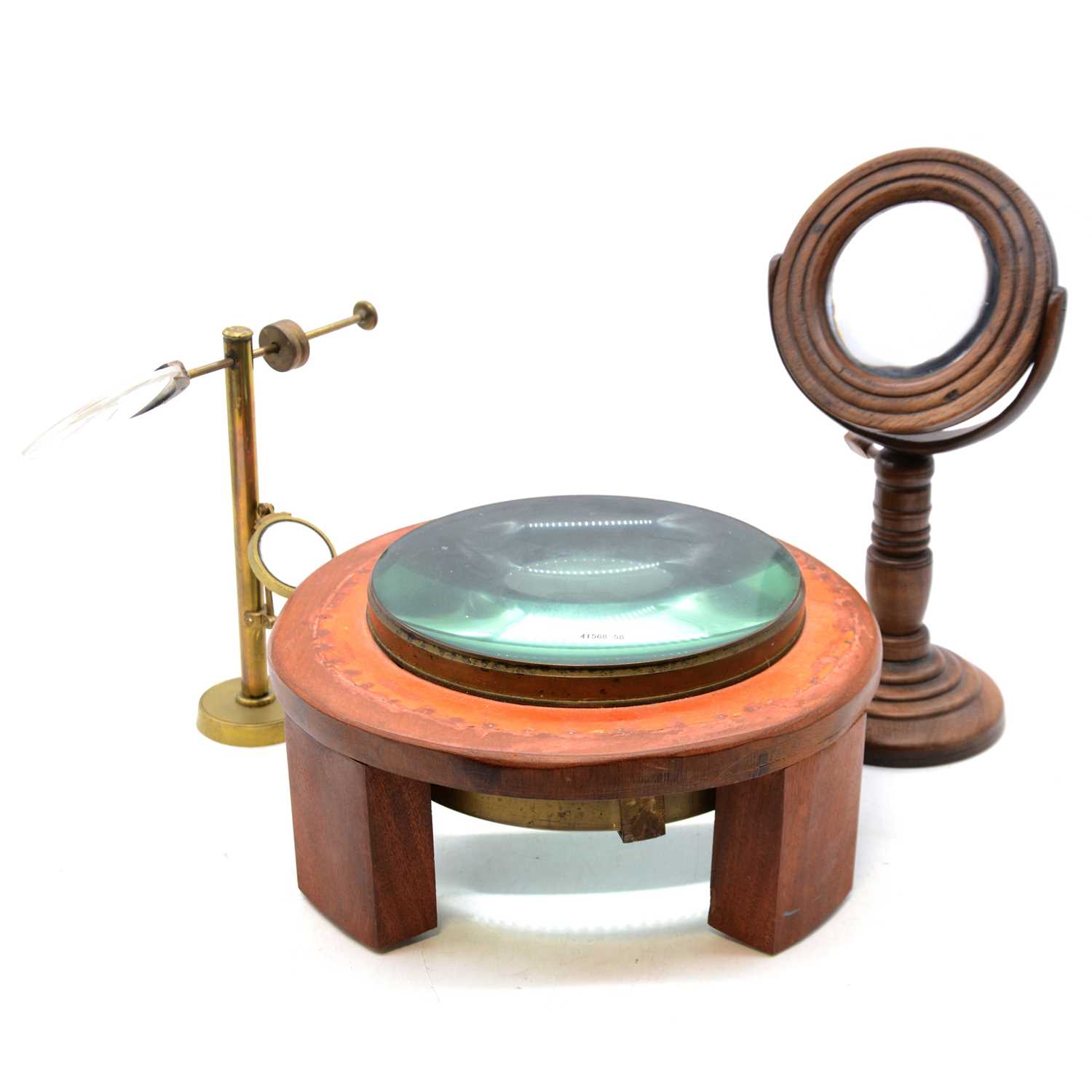 Lot 240 - Large map reading lens, and other lenses,