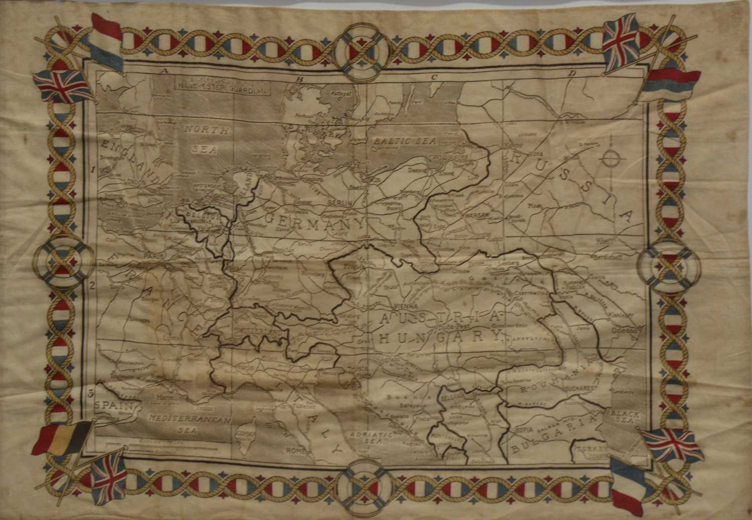 Lot 259 - Three cloth maps, framed.