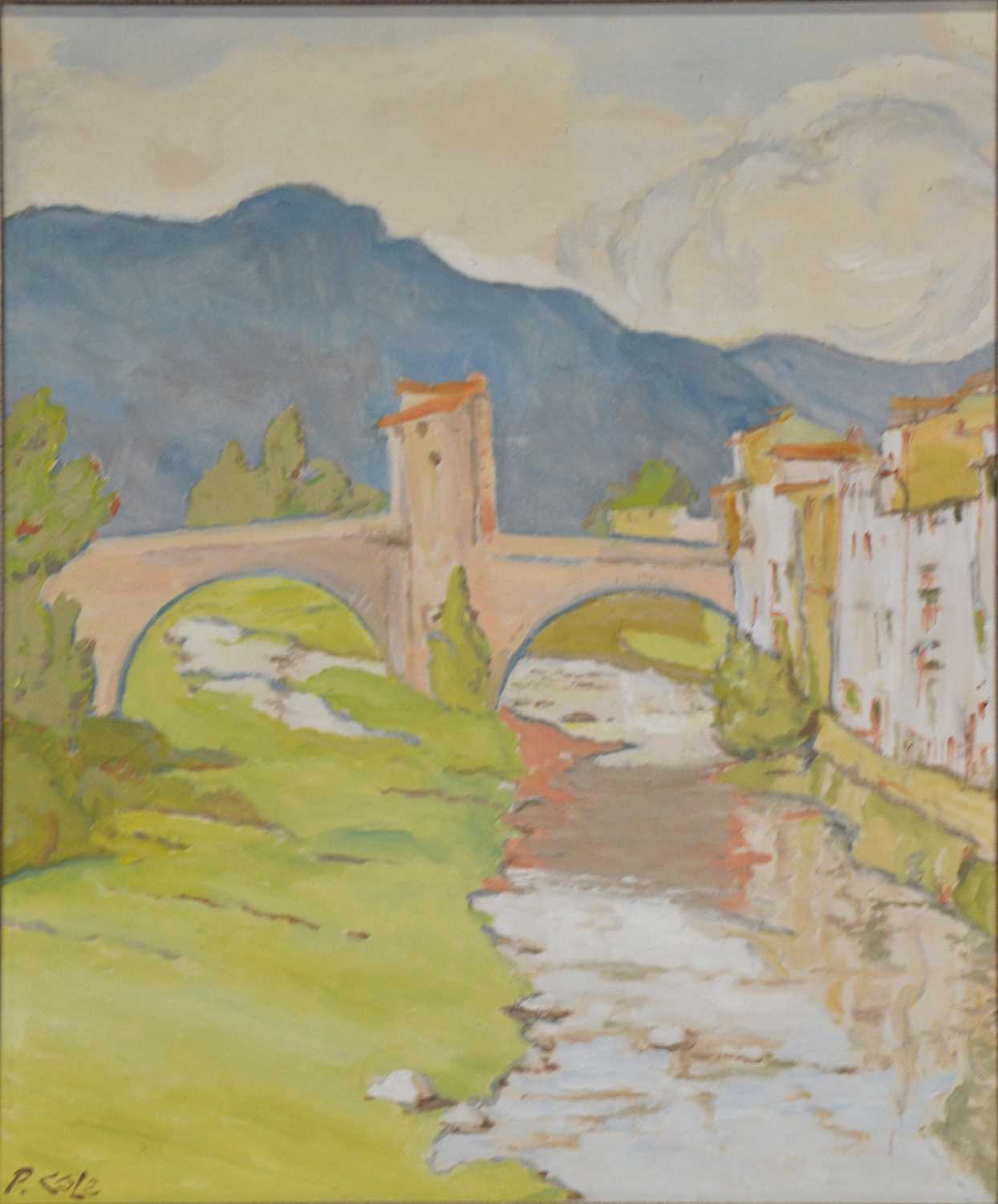 Lot 256 - Philip Cole, The River at Sospel,