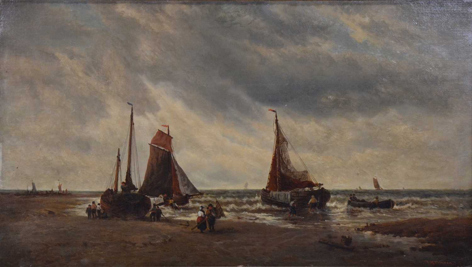 Lot 263 - Daniel H Winder, Fishing boats and figures