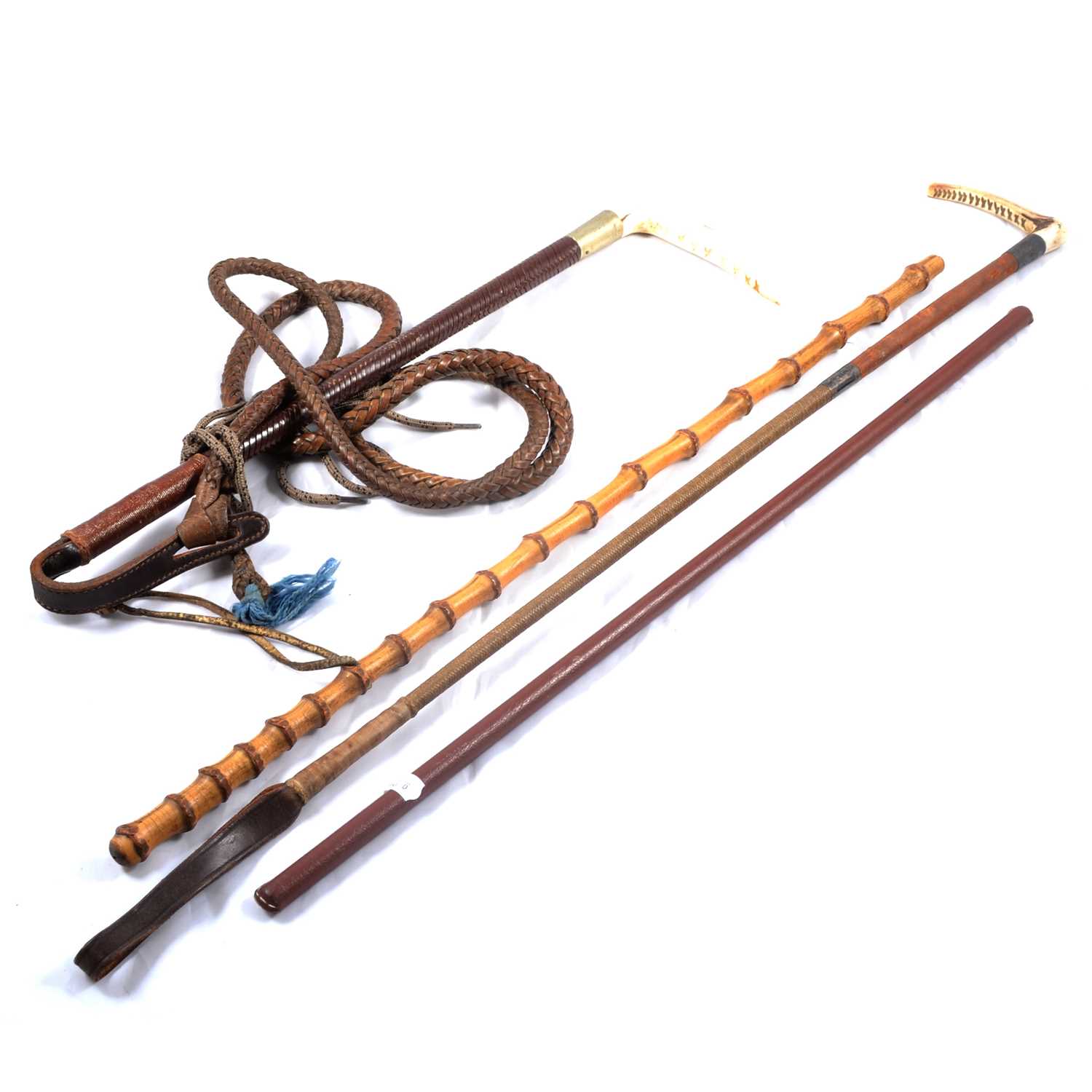 Lot 166 - Cavalry Officer's brown leather crop and