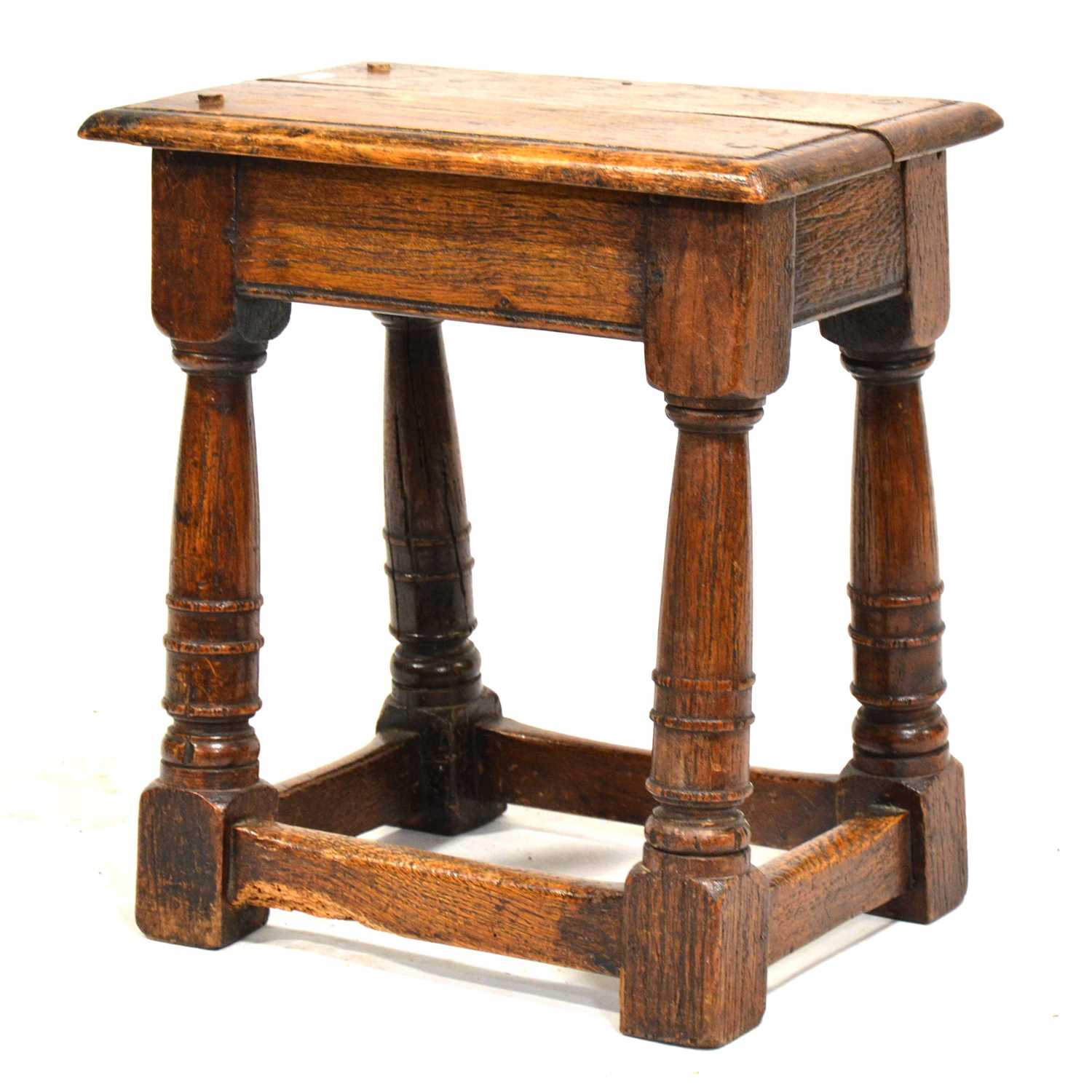Lot 422 - Oak joint stool,
