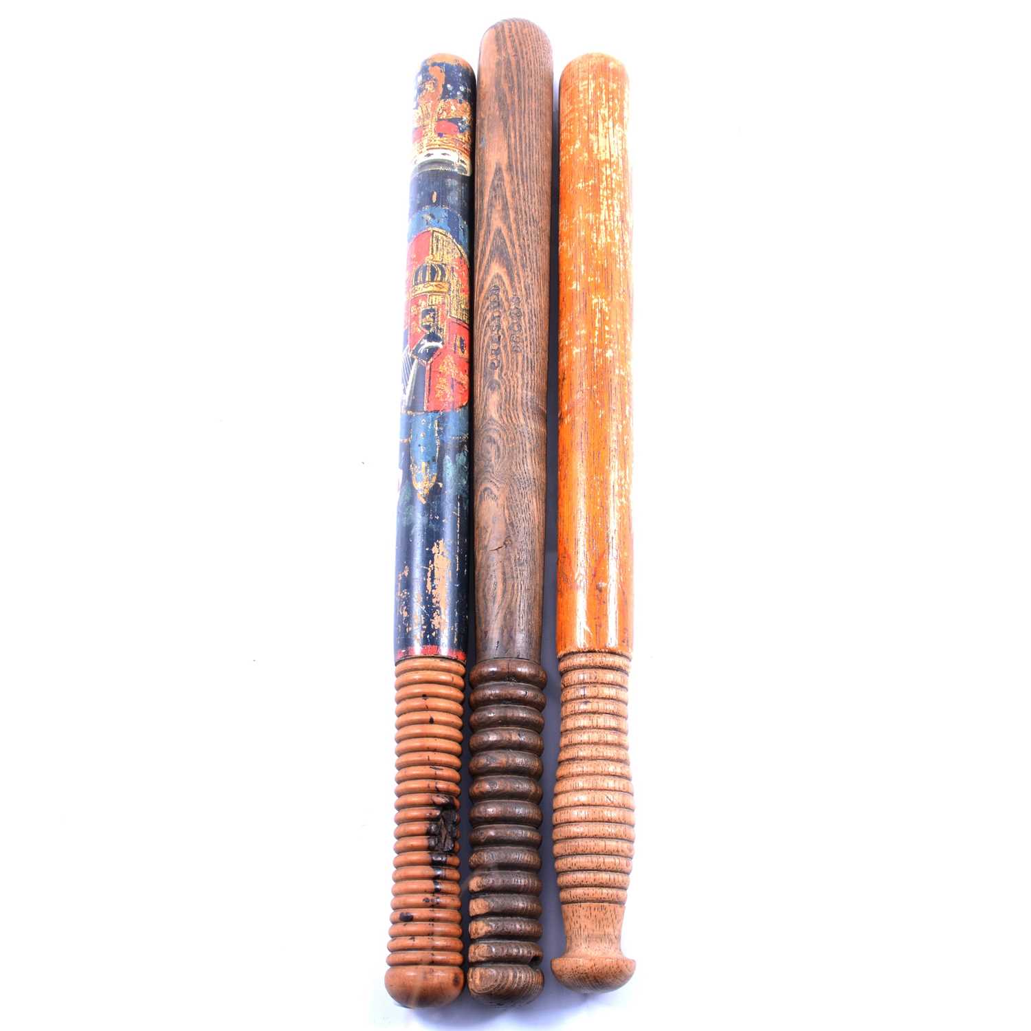 Lot 153 - George |V 1820 painted truncheon, 45cm,