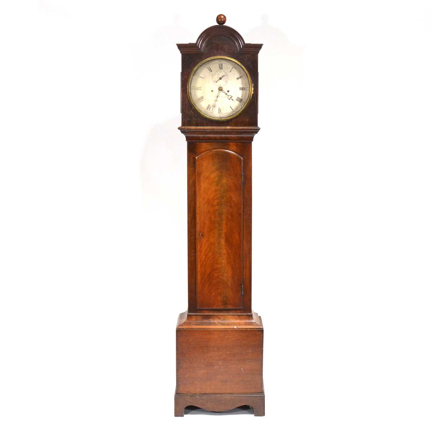 Lot 345 - Scottish mahogany longcase clock,