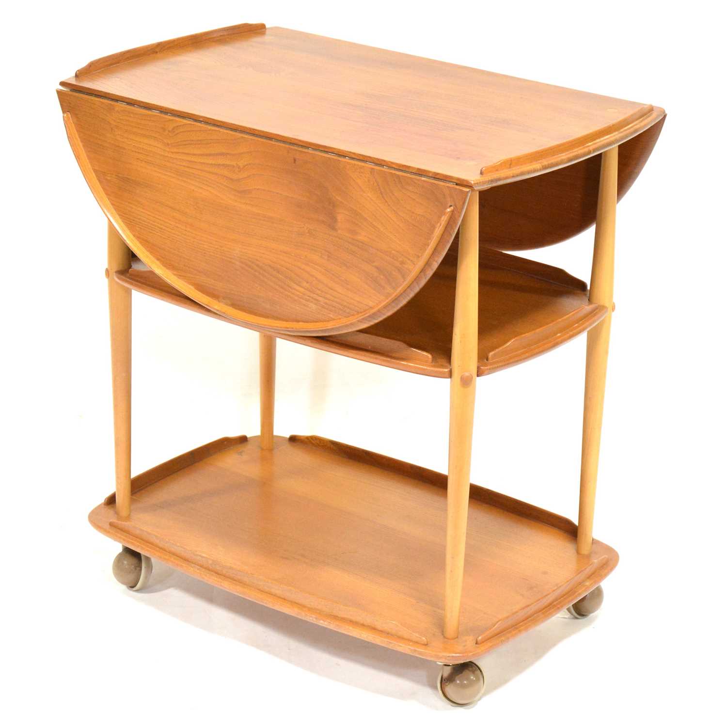 Lot 546 - Ercol, a beech and elm drop-leaf tea trolley