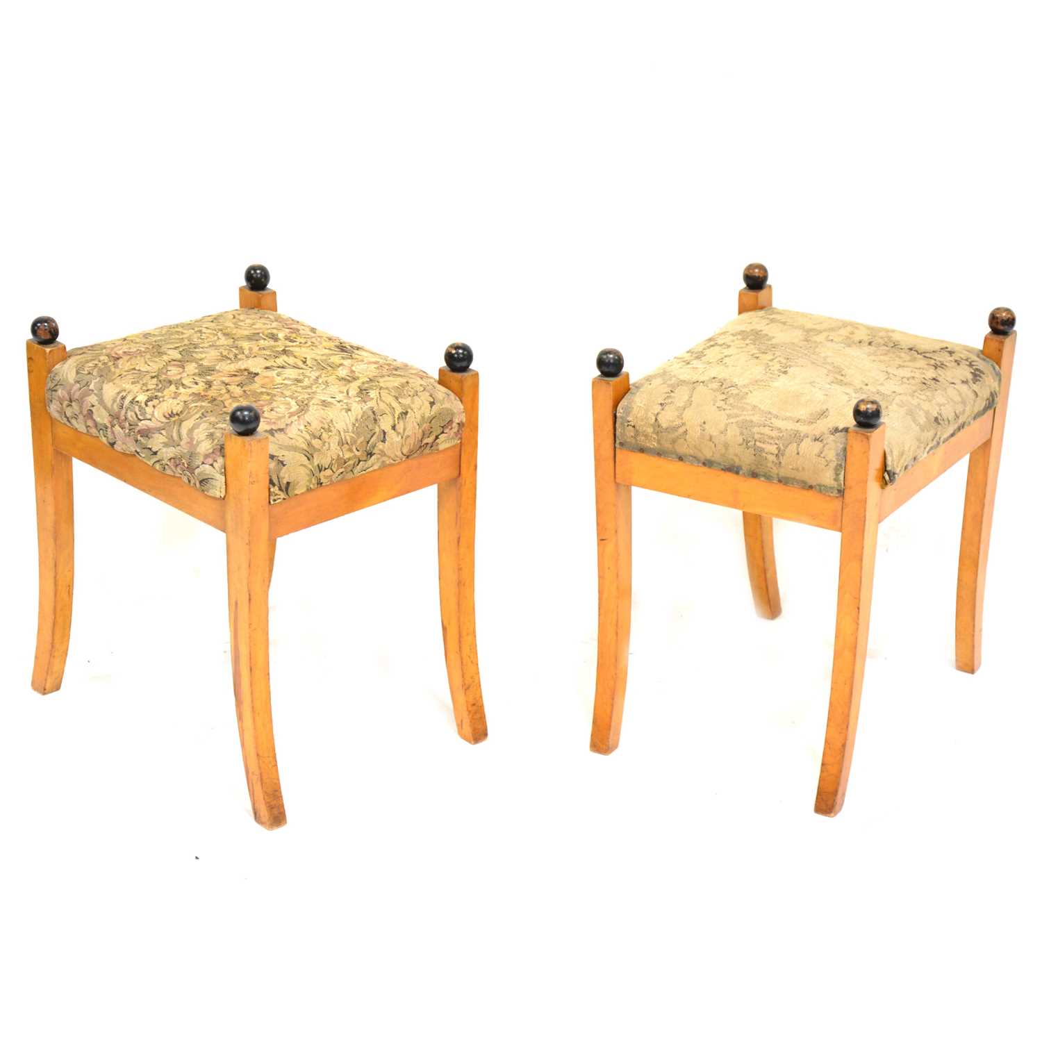Lot 480 - Pair of Swedish birch stools,