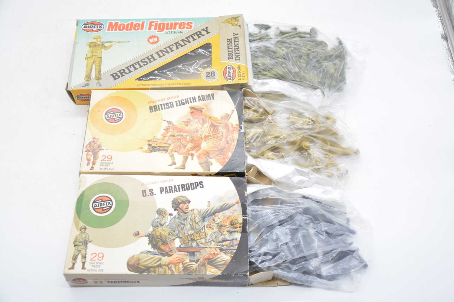 Lot 23 - Six Airfix 1/32 scale military figure sets,