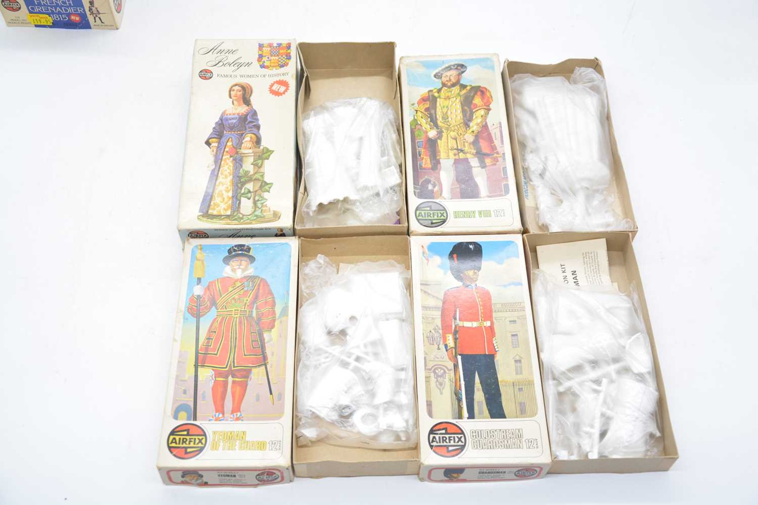 Lot 1 - Eight Airfix 1/12 scale model figure kits,