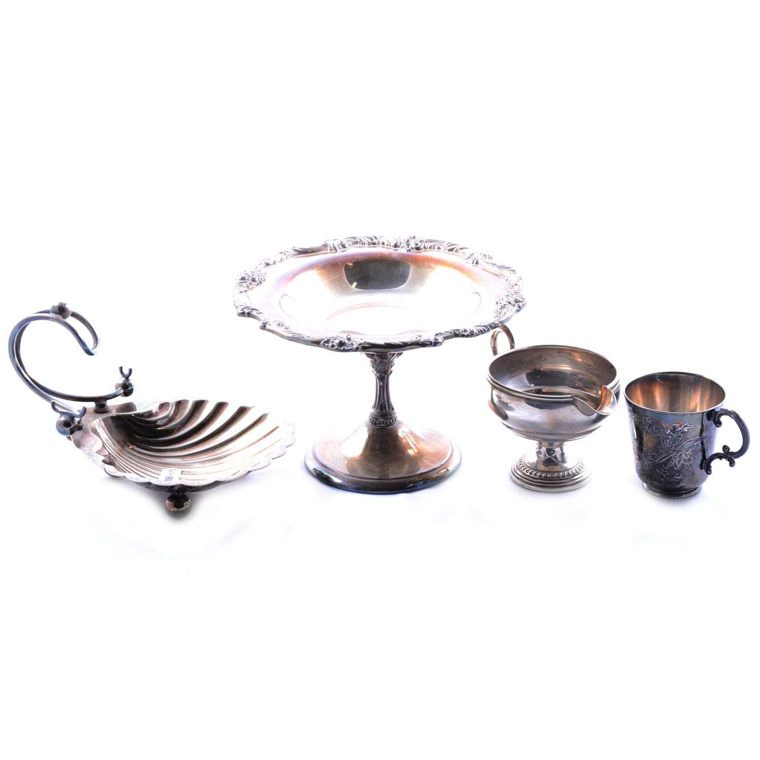 Lot 328 - Small collection of silver and plated ware,