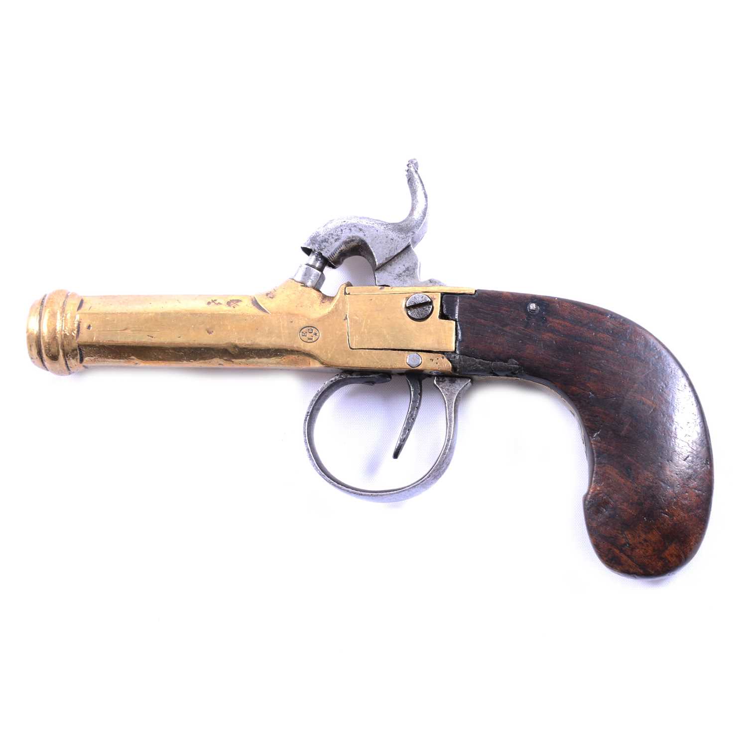 Lot 210 - Box lock percussion pistol,