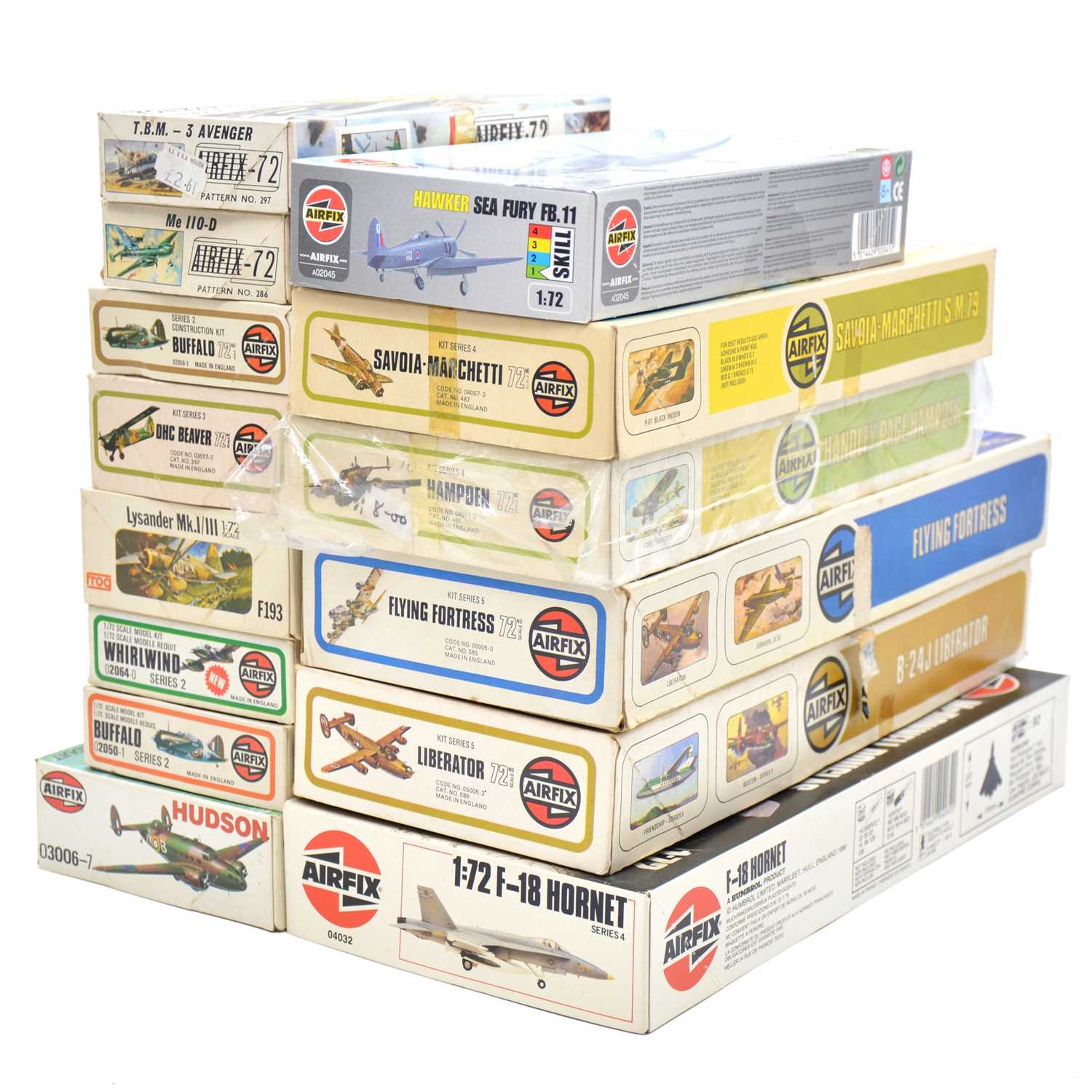 Lot 67 - Fourteen Airfix 1/72 scale aircraft kits,