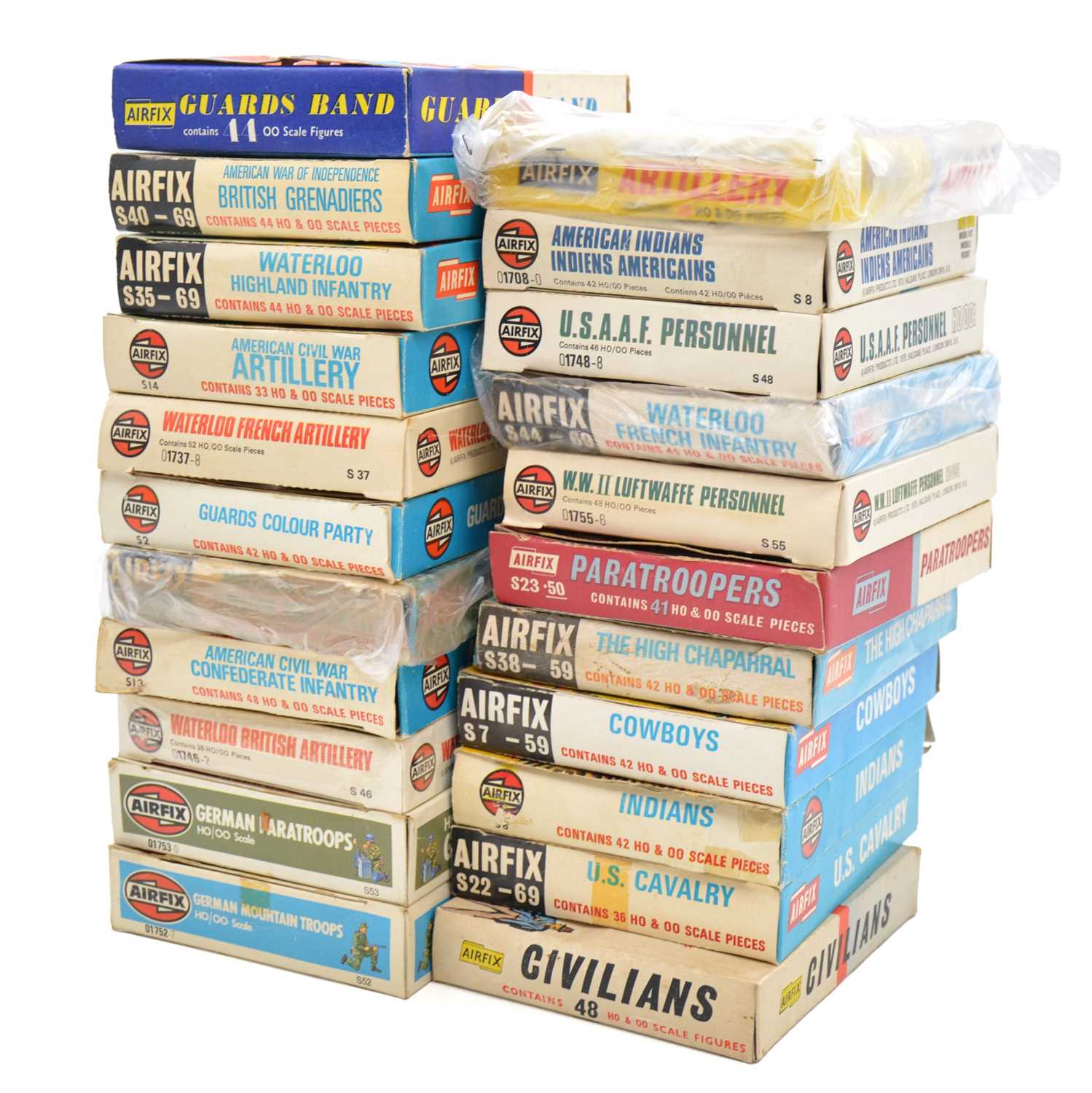Lot 119 - Twenty-two Airfix OO/HO scale figure sets,