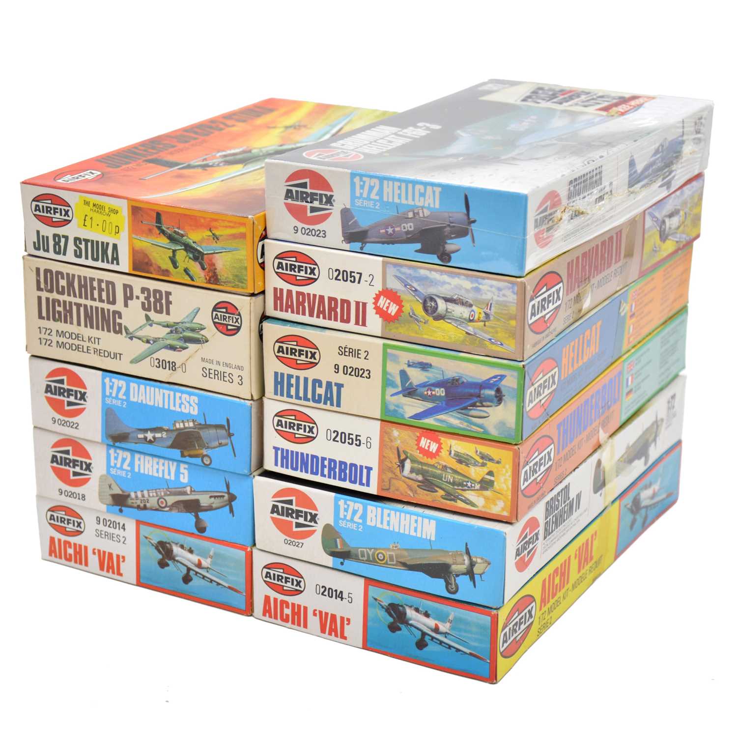 Lot 73 - Eleven Airfix 1/72 scale model aircraft kits,