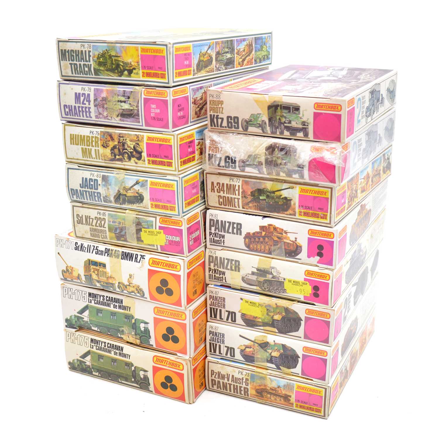 Lot 102 - Sixteen Matchbox 1/76 scale military vehicle