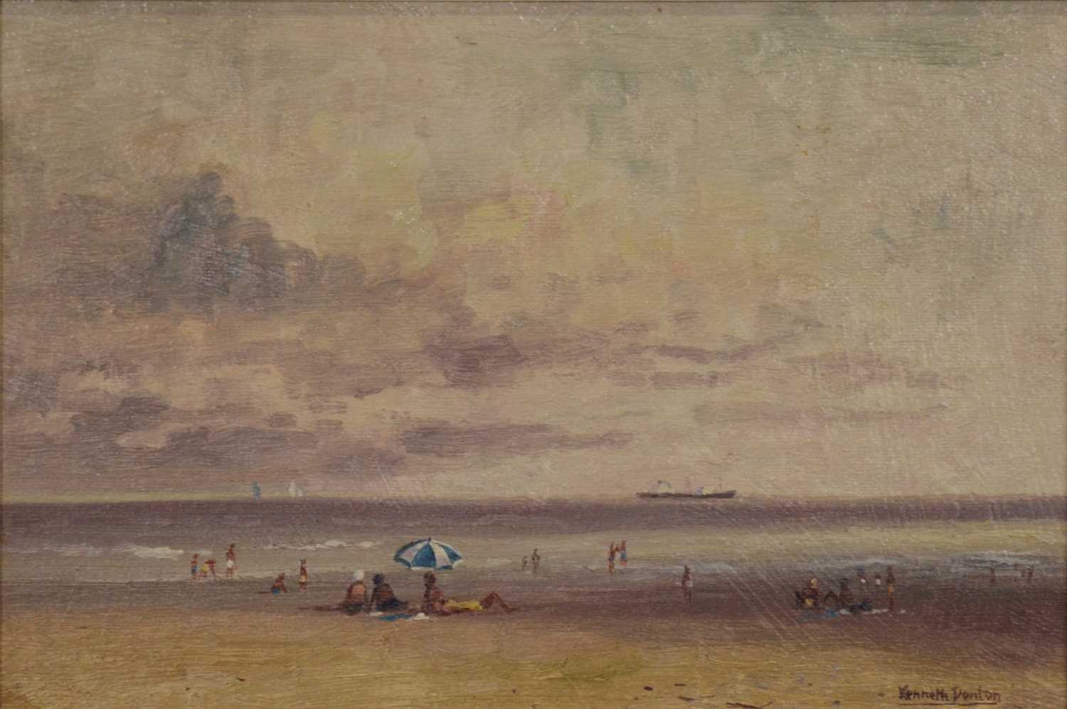 Lot 237 - Kenneth Denton, Beach scene, Dieppe,