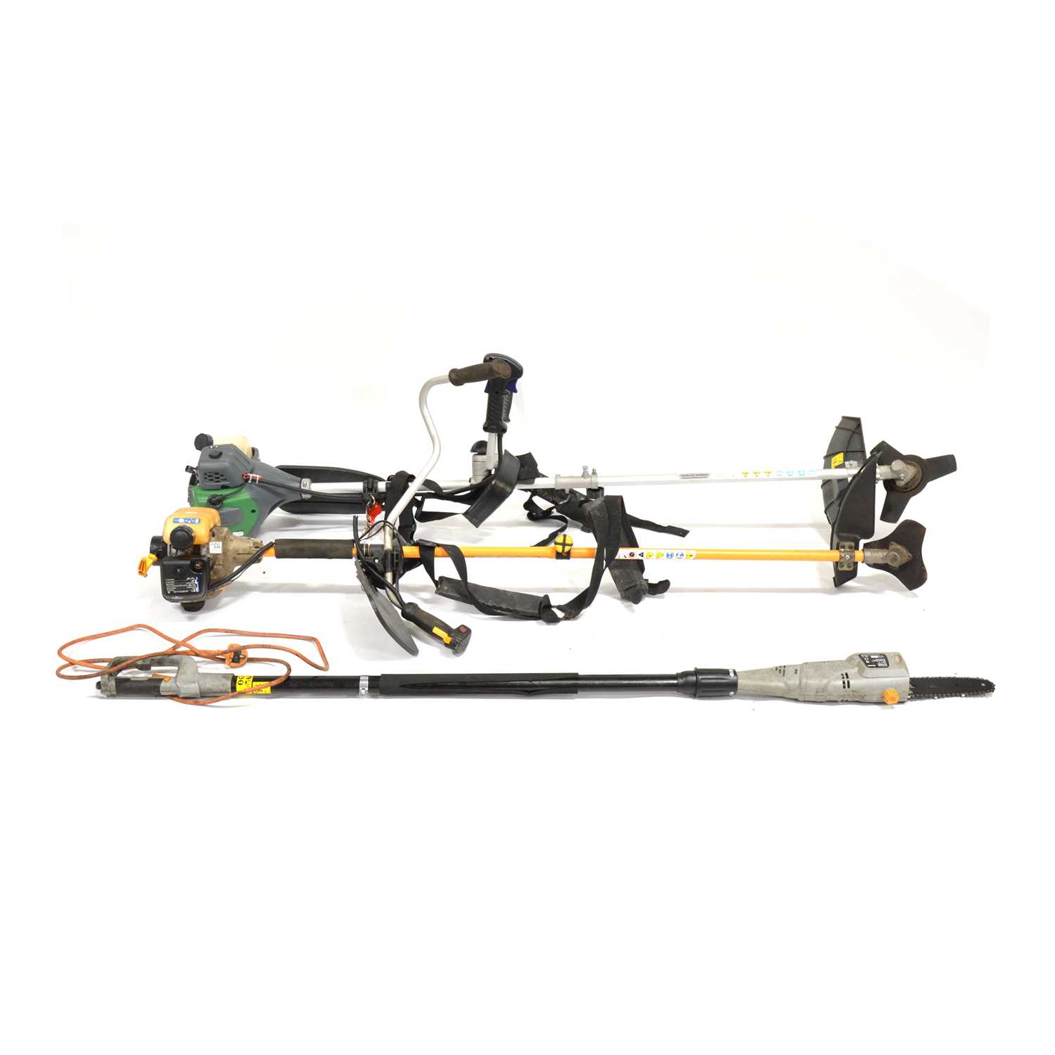 Lot 522 - Two petrol strimmers and an electric pole