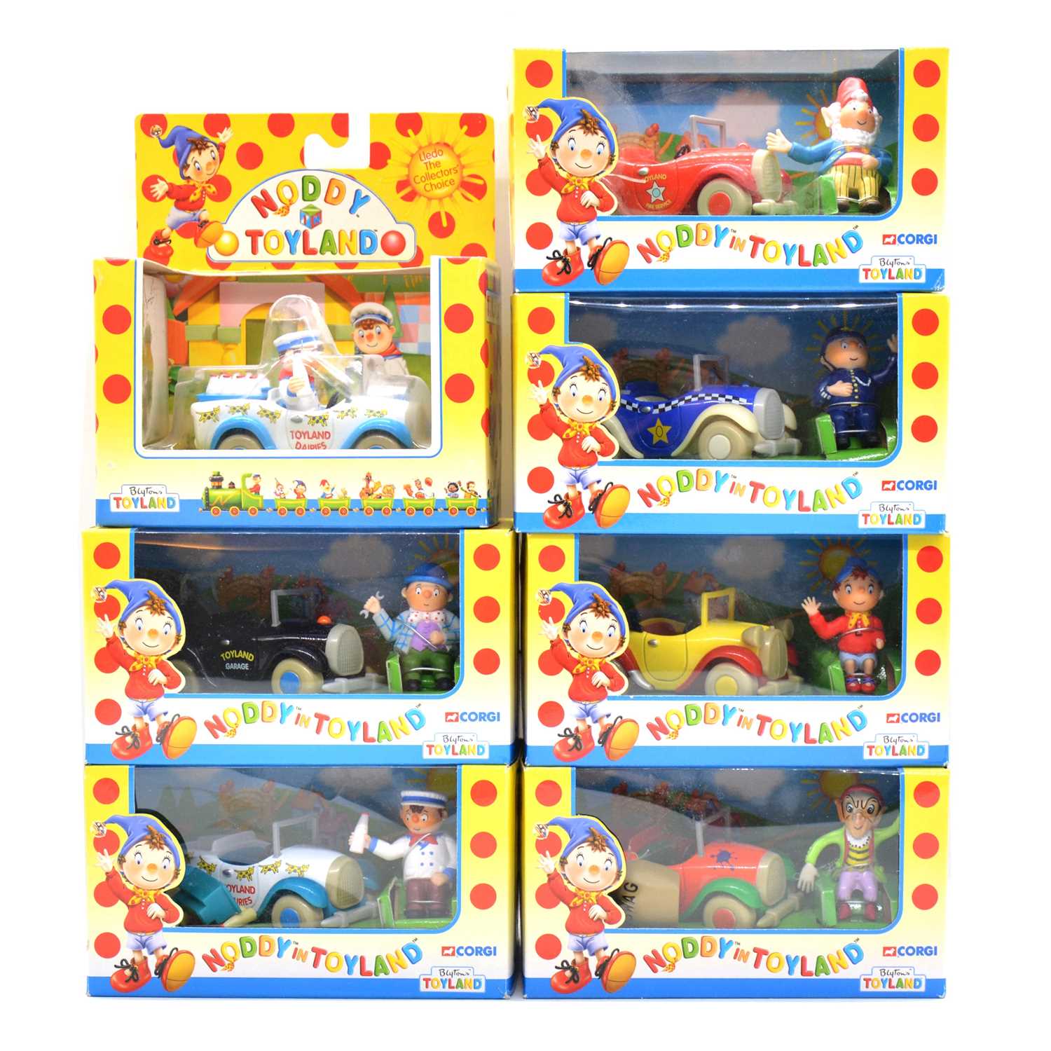 Lot 129 - Seven Noddy in Toyland model cars, including