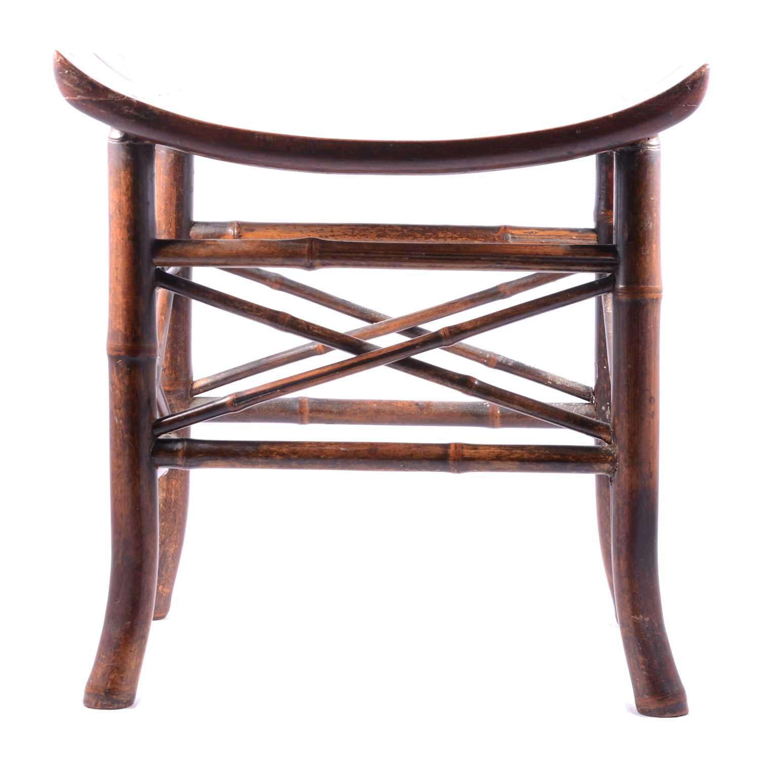 Lot 559 - Bamboo and walnut "Thebes" stool,