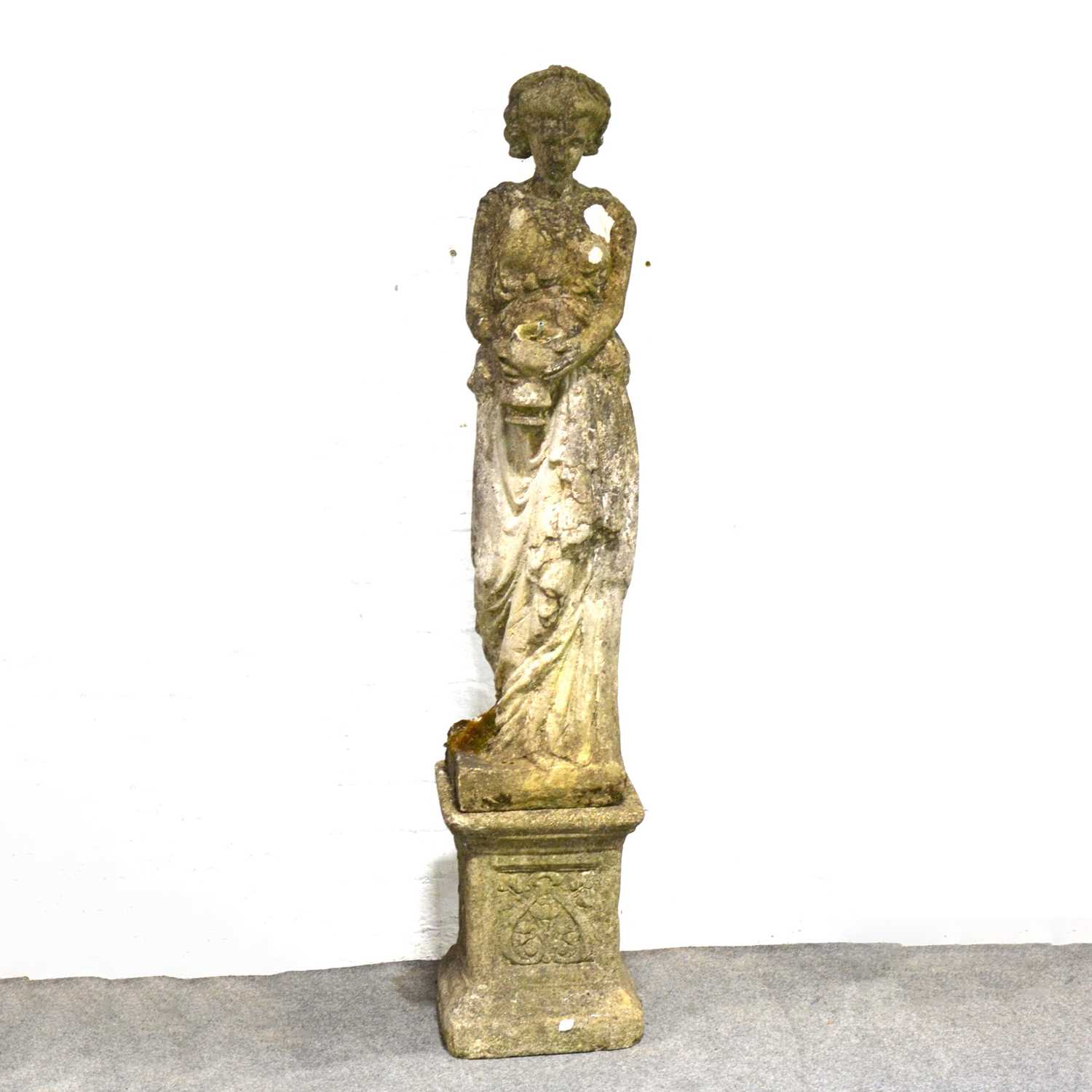 Lot 480 - Garden statue of a female urn carrier,