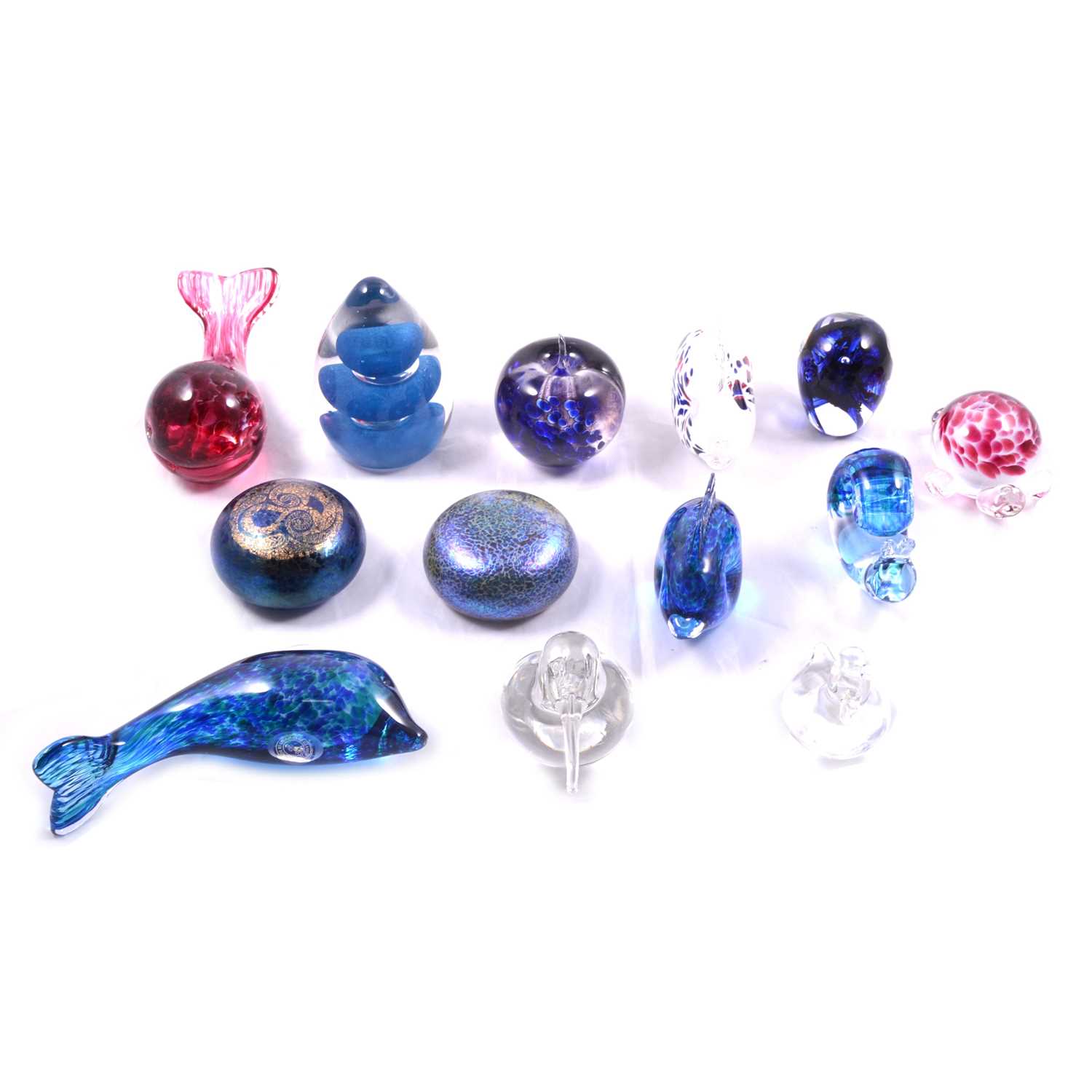 Lot 48 - Thirteen glass paperweights, Laugharne,